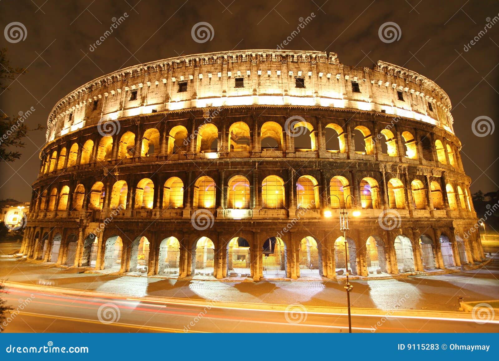 Colosseum by night stock image. Image of night, architecture - 9115283