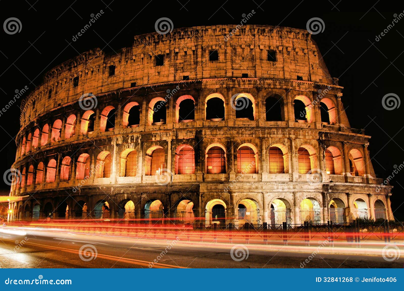 Colosseum at night stock photo. Image of arch, historical - 32841268