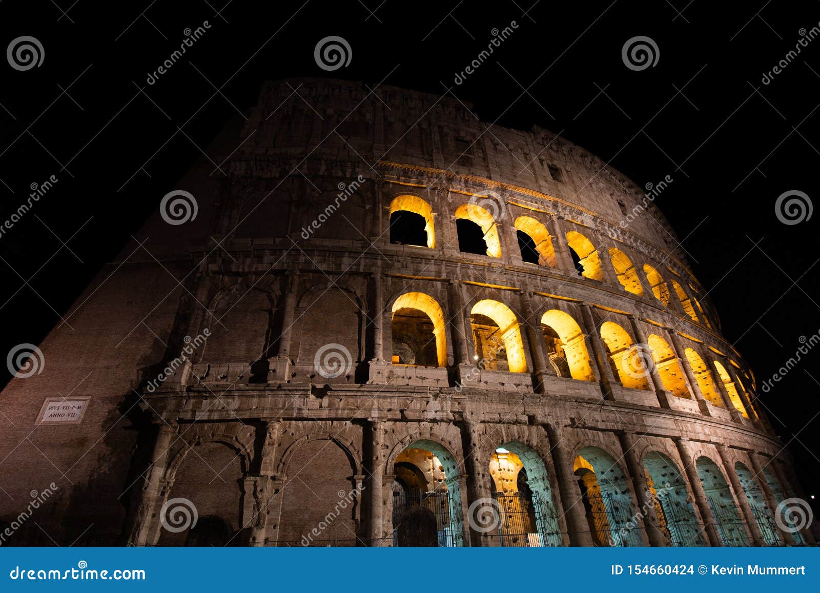 Colosseum at Night, Rome, Italy Stock Photo - Image of europa, landmark ...