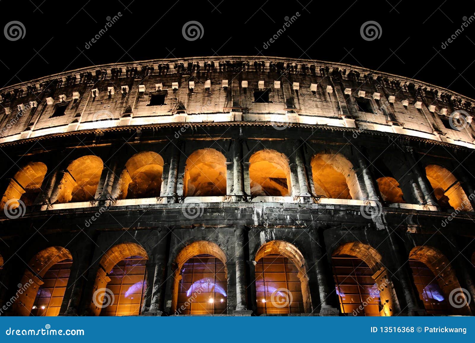 Colosseum night view stock photo. Image of architecture - 13516368