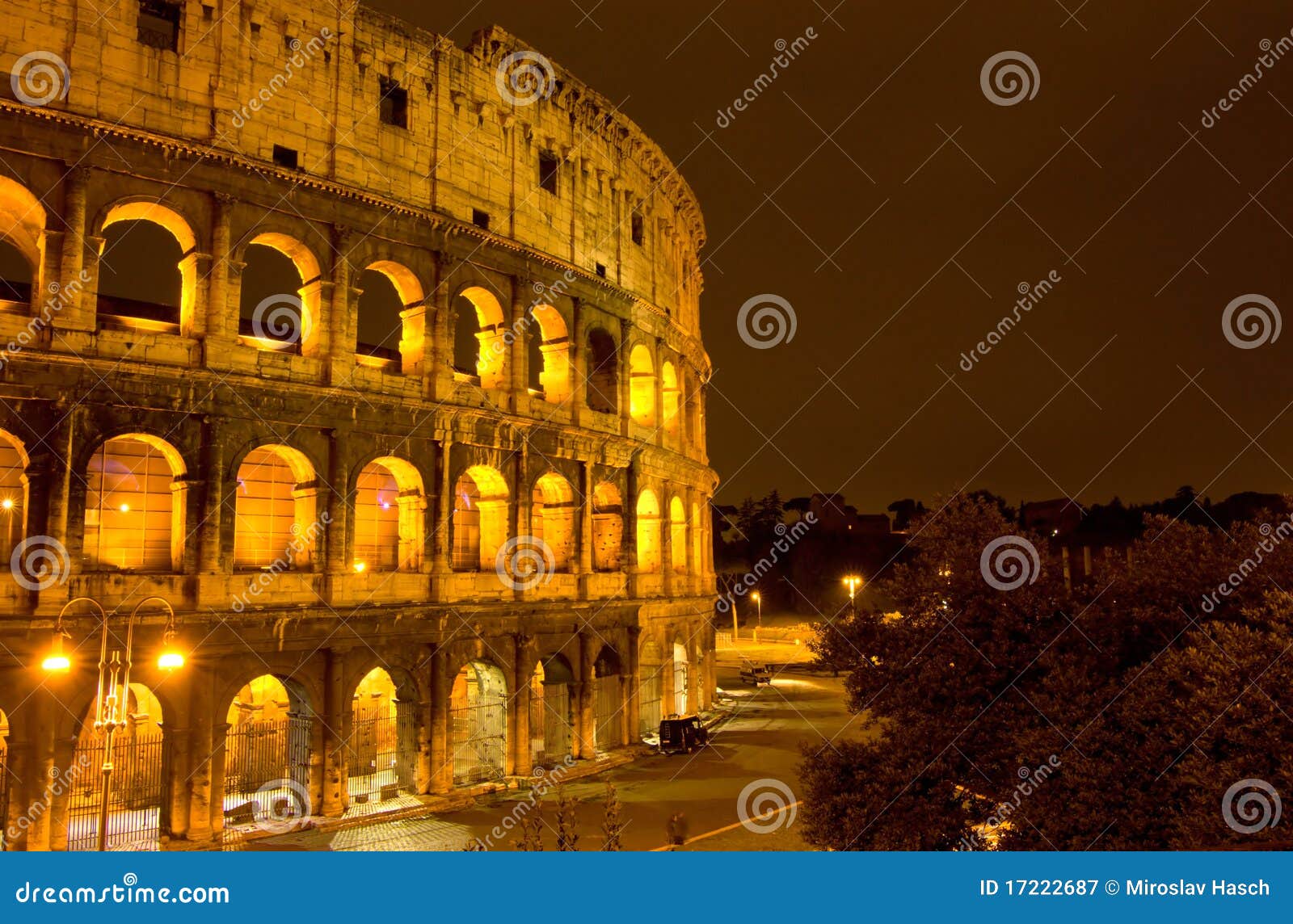 The Colosseum, Night view stock image. Image of lamp - 17222687
