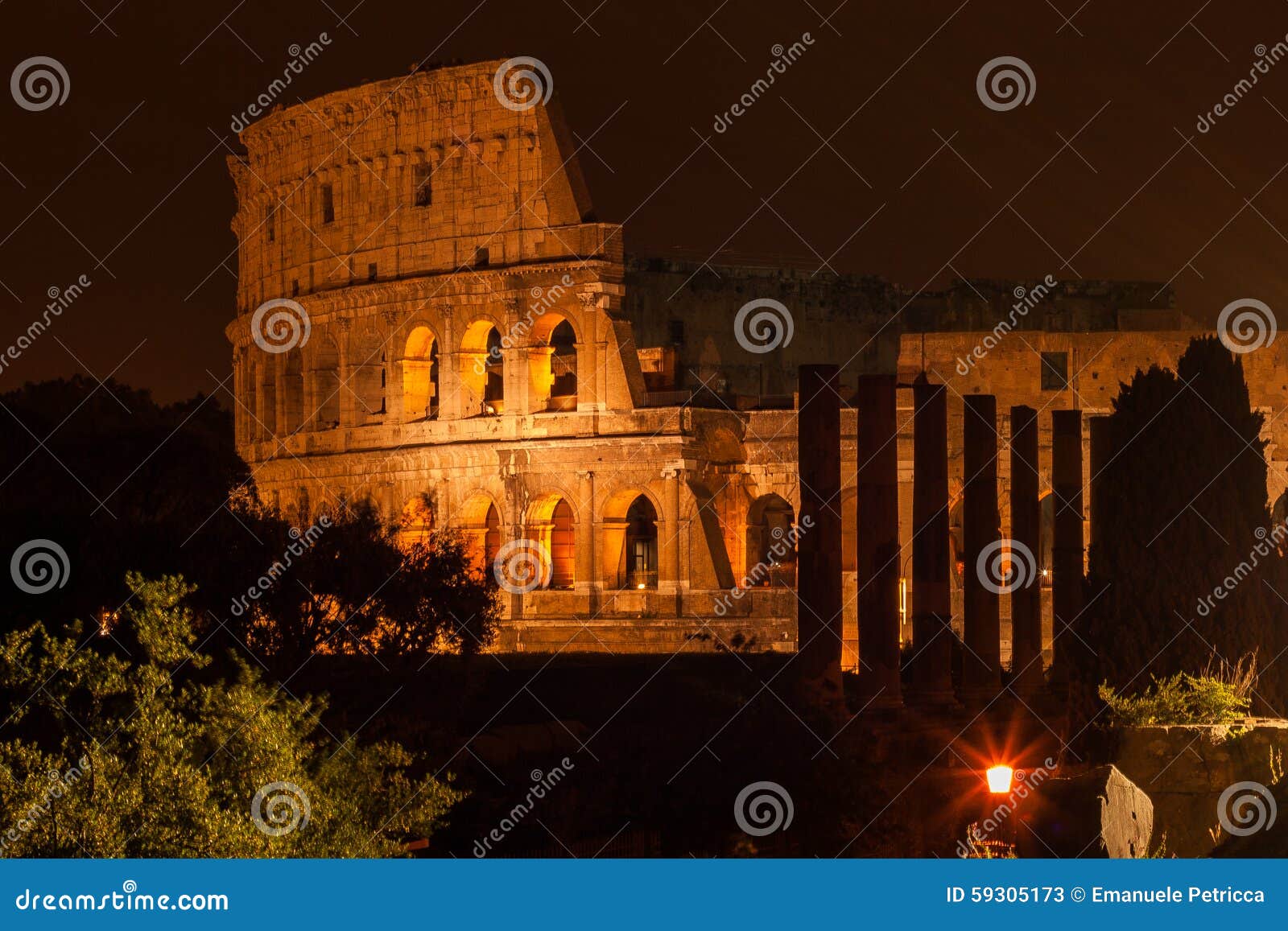 Colosseum by night stock image. Image of coliseum, colosseo - 59305173