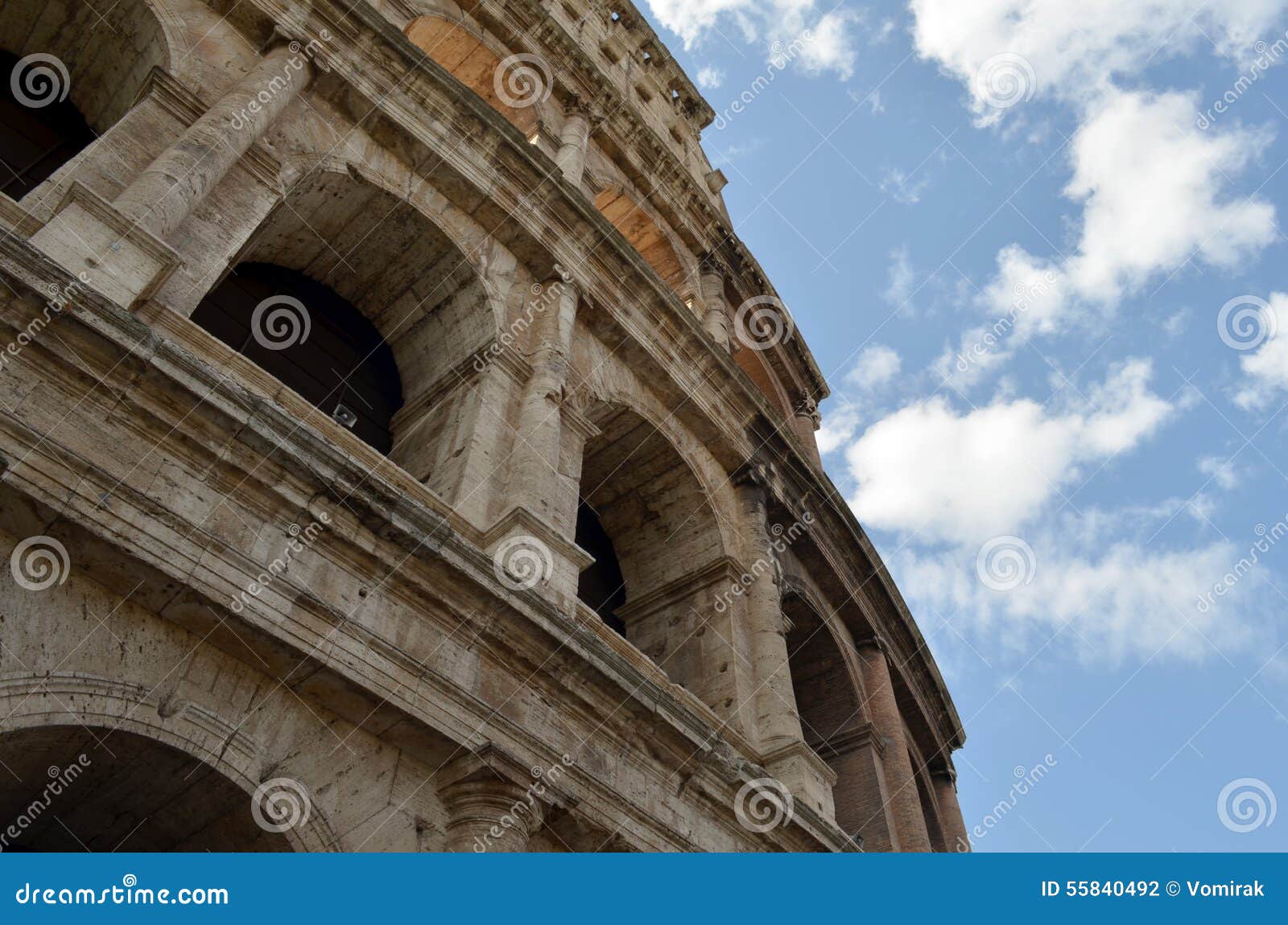 The Colosseum from the Outside Stock Photo - Image of clouds, ruins ...
