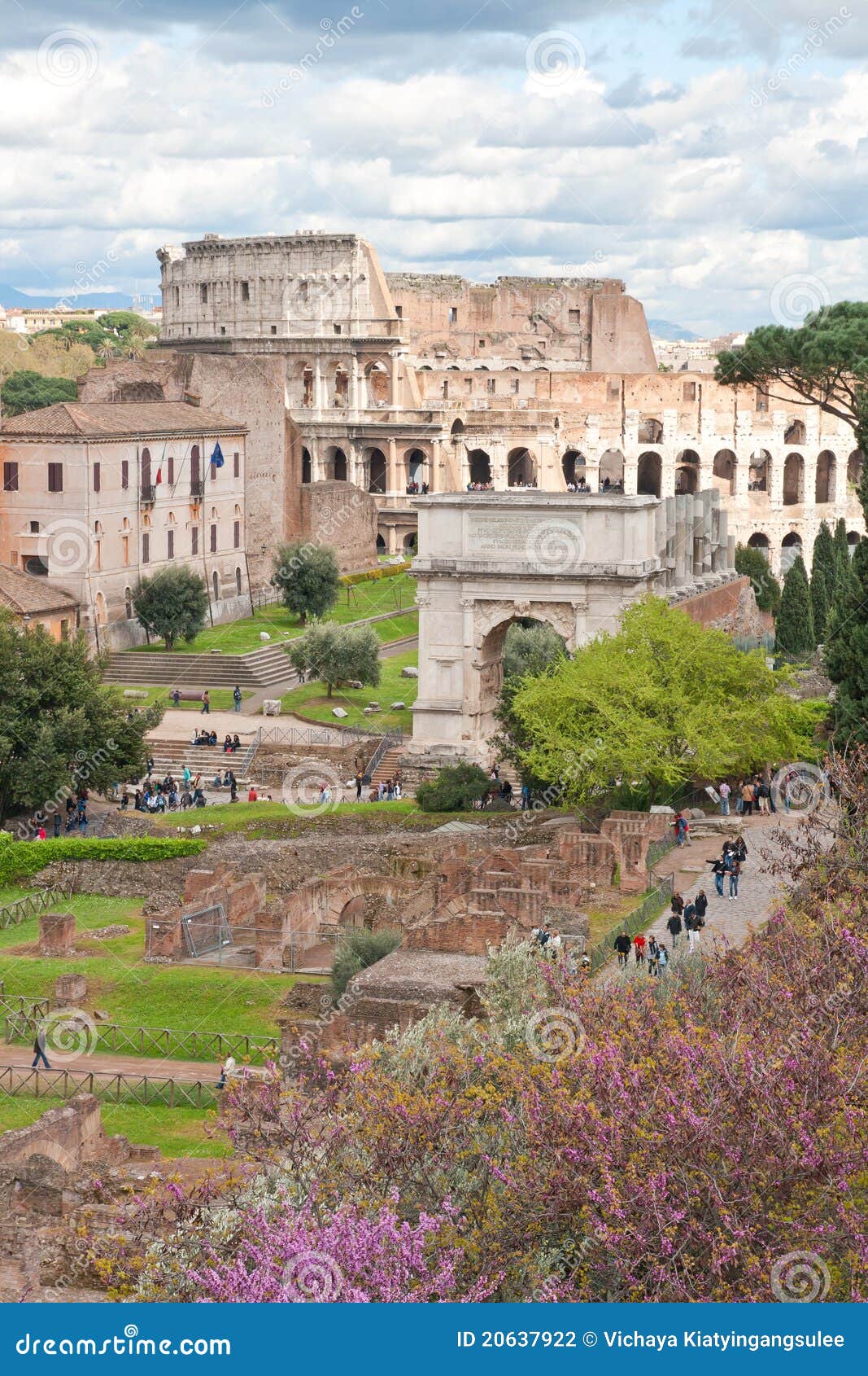 Colosseum from roman forum stock photo. Image of large - 20637922