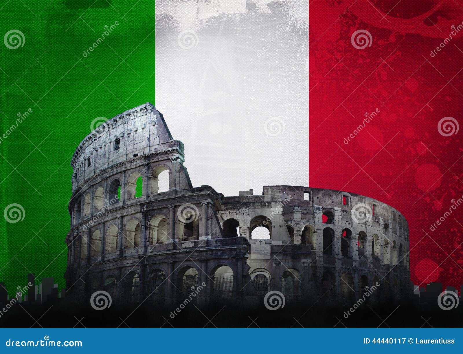 Colosseum Rome flag italy stock image. Image of distressed - 44440117