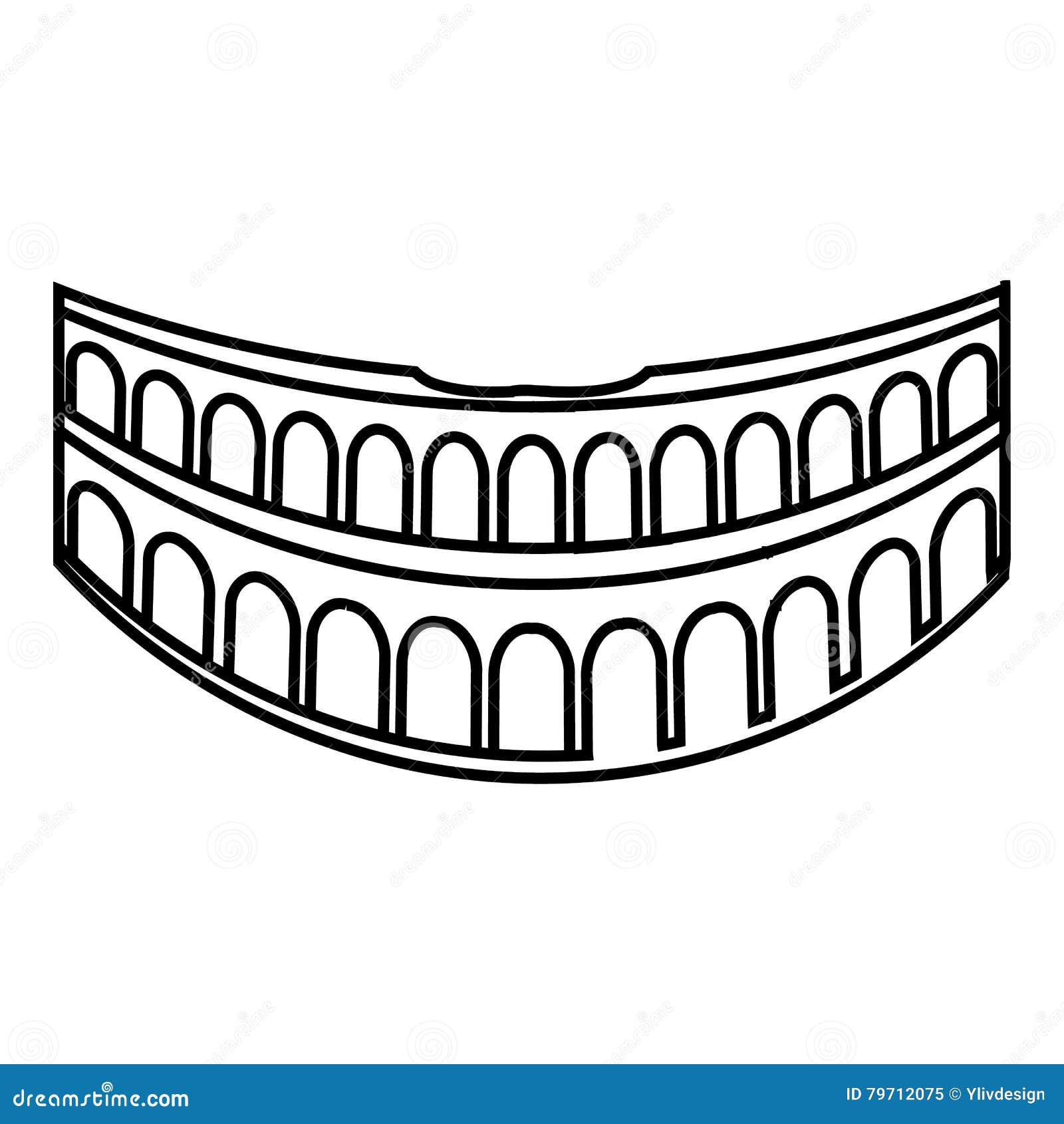 Colosseum in Rome Icon, Outline Style Stock Vector - Illustration of ...