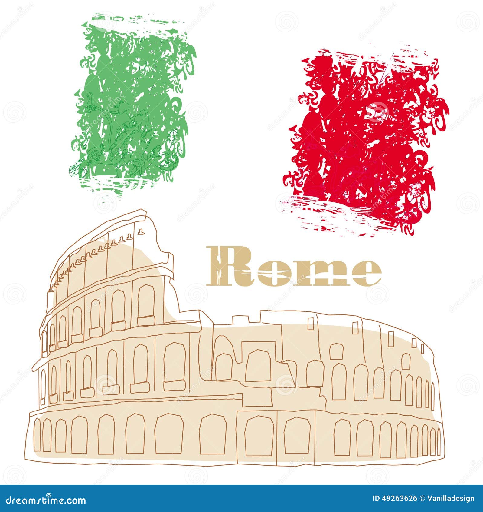 Colosseum in Rome stock vector. Illustration of high - 49263626
