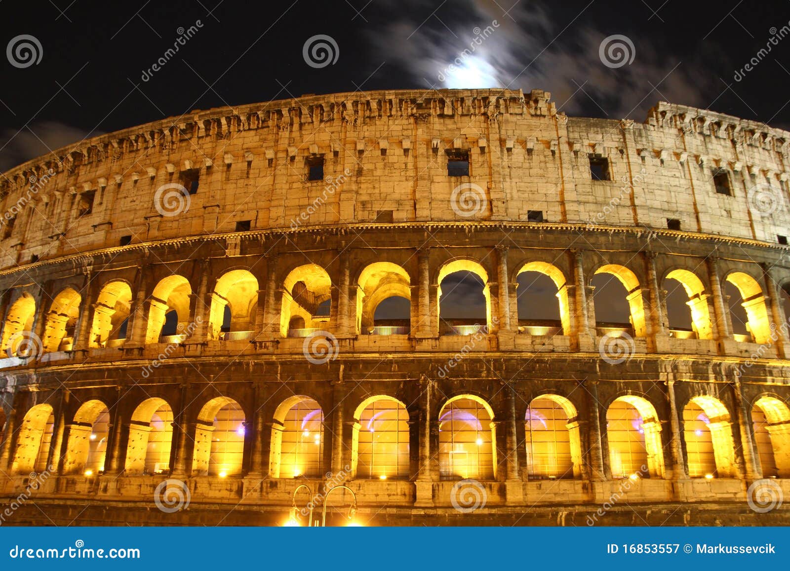 Colosseum in Rome by Night stock image. Image of colosseo - 16853557