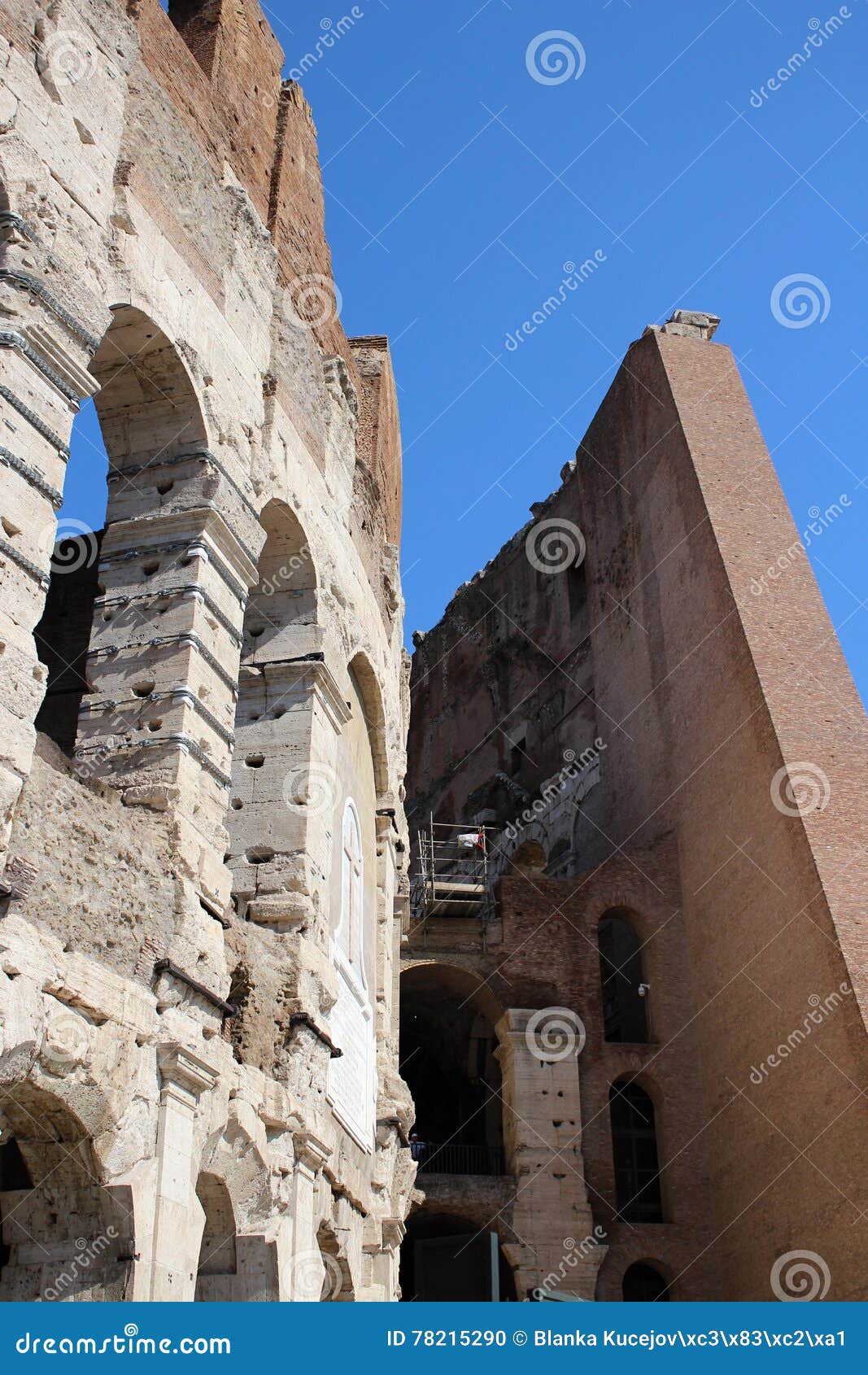 The Colosseum in Rome, Side View. Stock Photo - Image of stadium ...