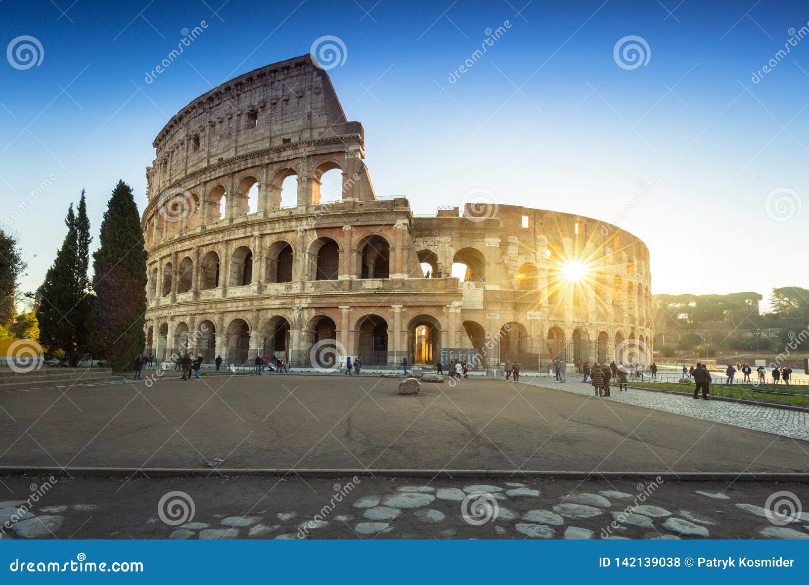 The Colosseum in Rome at Sunrise, Italy Stock Photo - Image of ancient ...