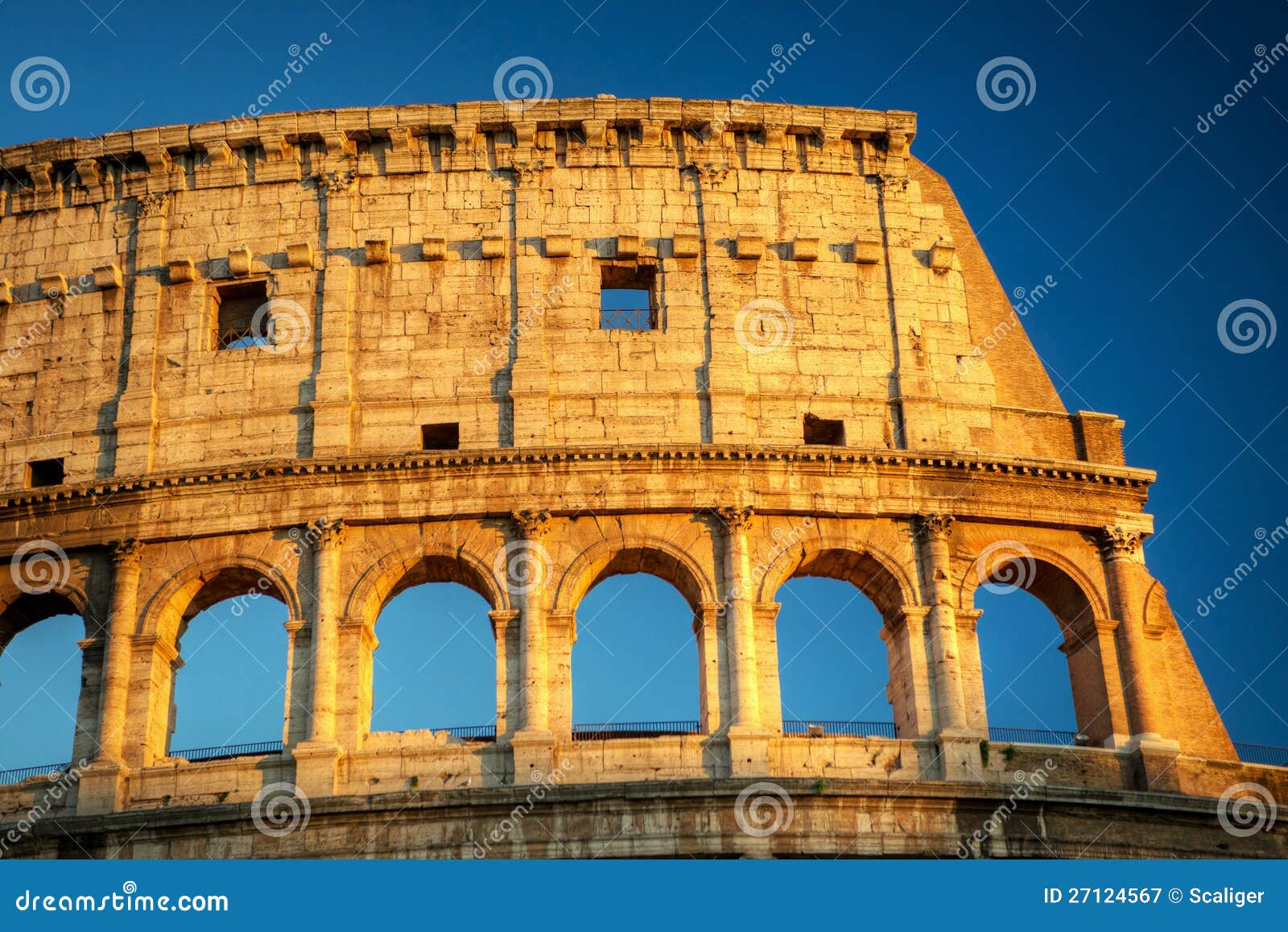 Colosseum in Rome during Sunset, Rome Stock Image - Image of arches ...