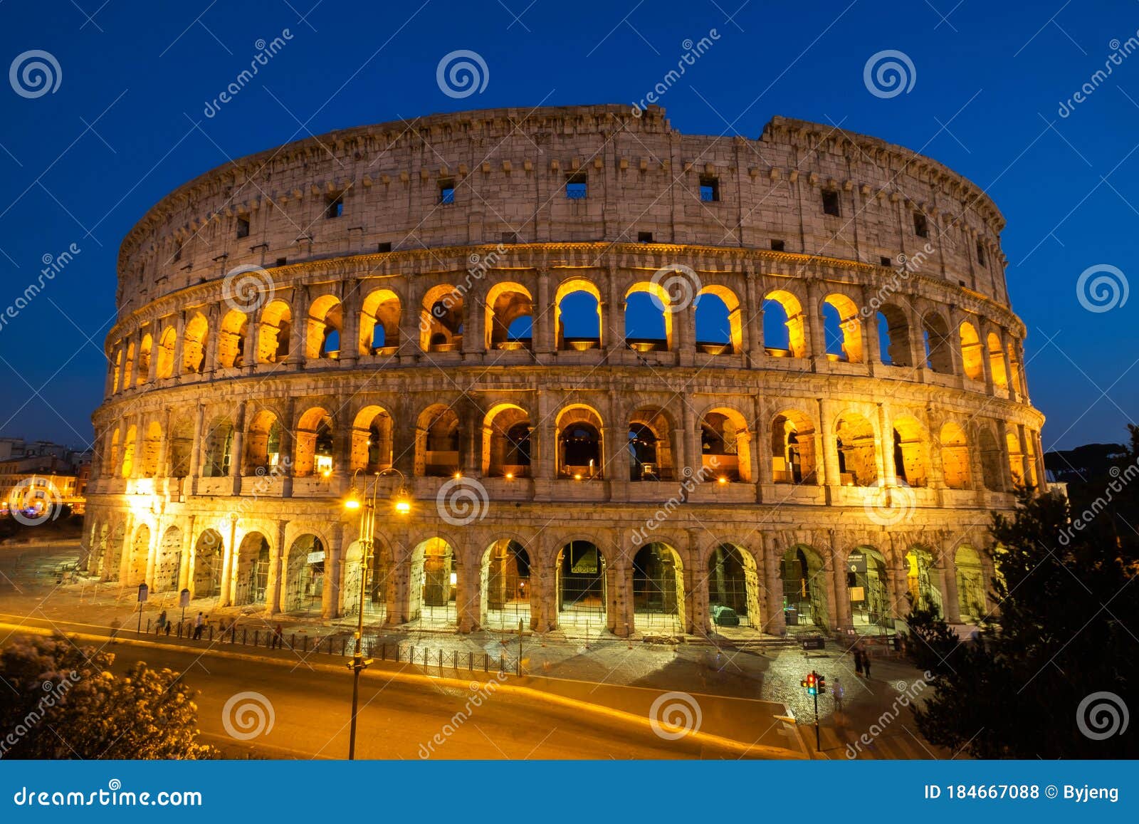 Colosseum in Rome at Twilight , Italy Stock Photo - Image of roma ...