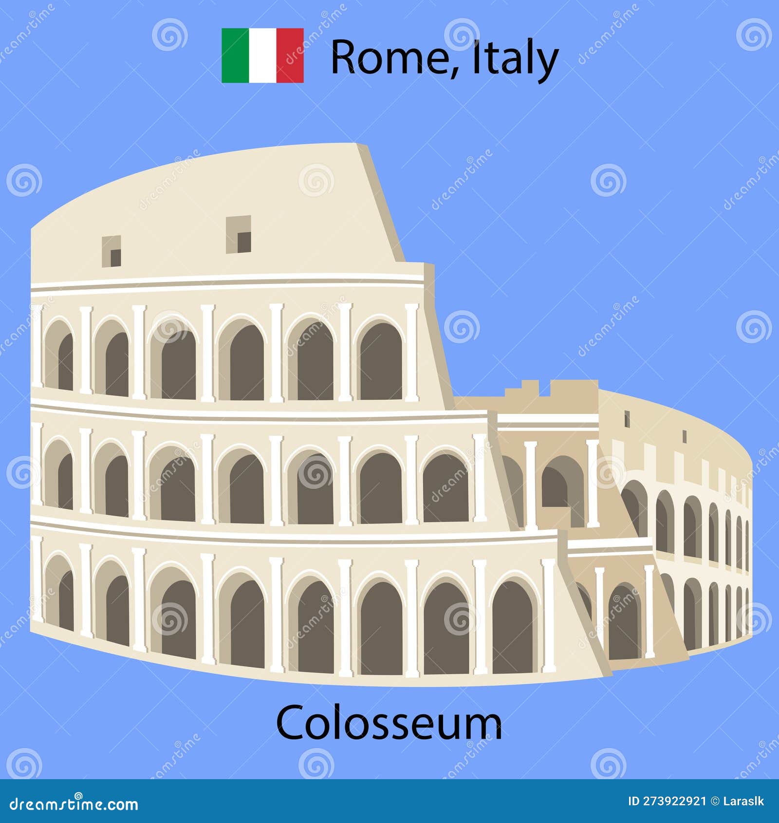 Colosseum in Rome stock vector. Illustration of white - 273922921