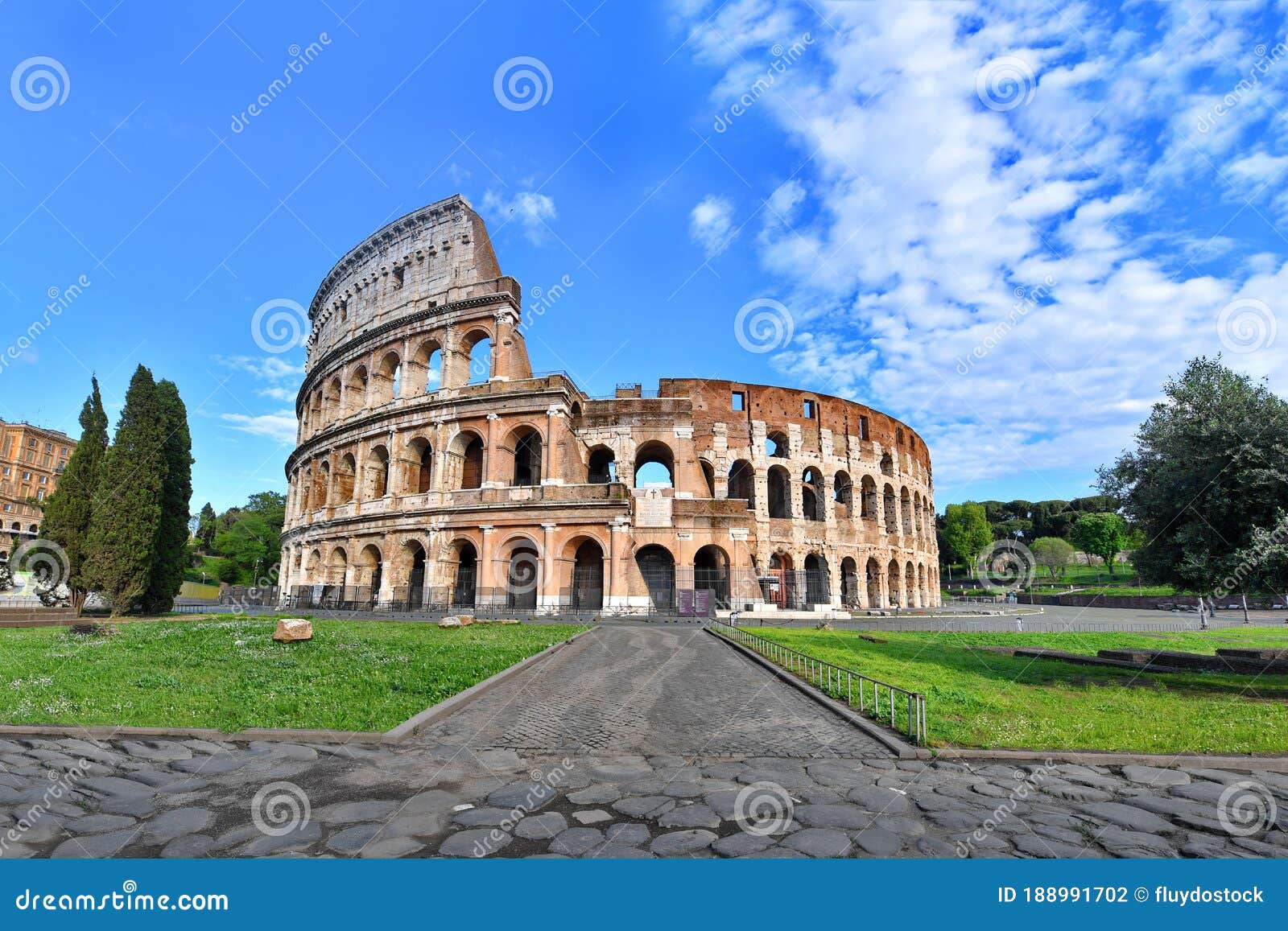 Colosseum in a Spring Clear Day Stock Photo - Image of stadium, stone ...