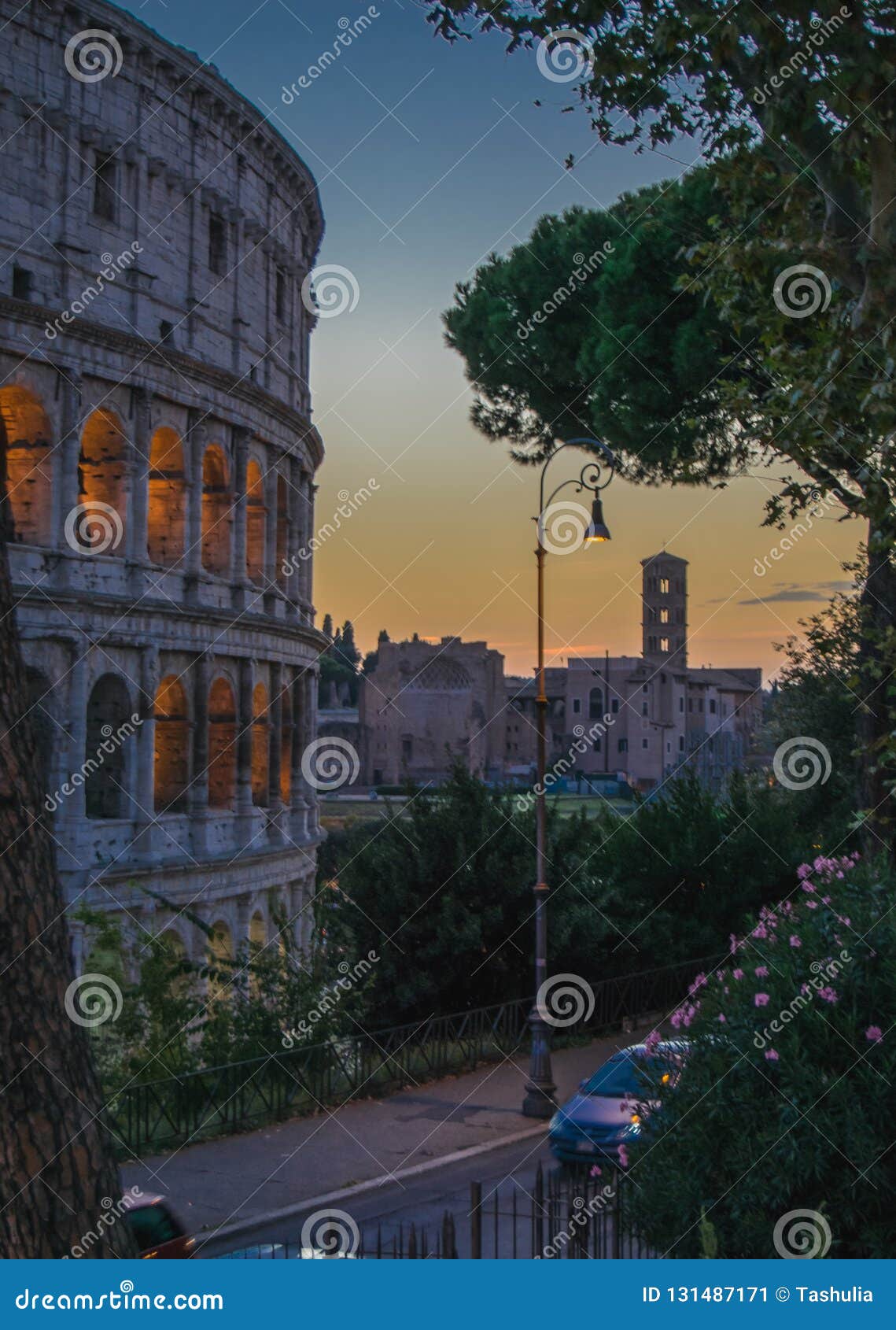 Colosseum at Sunset, Rome. Italy. Stock Image - Image of europe ...