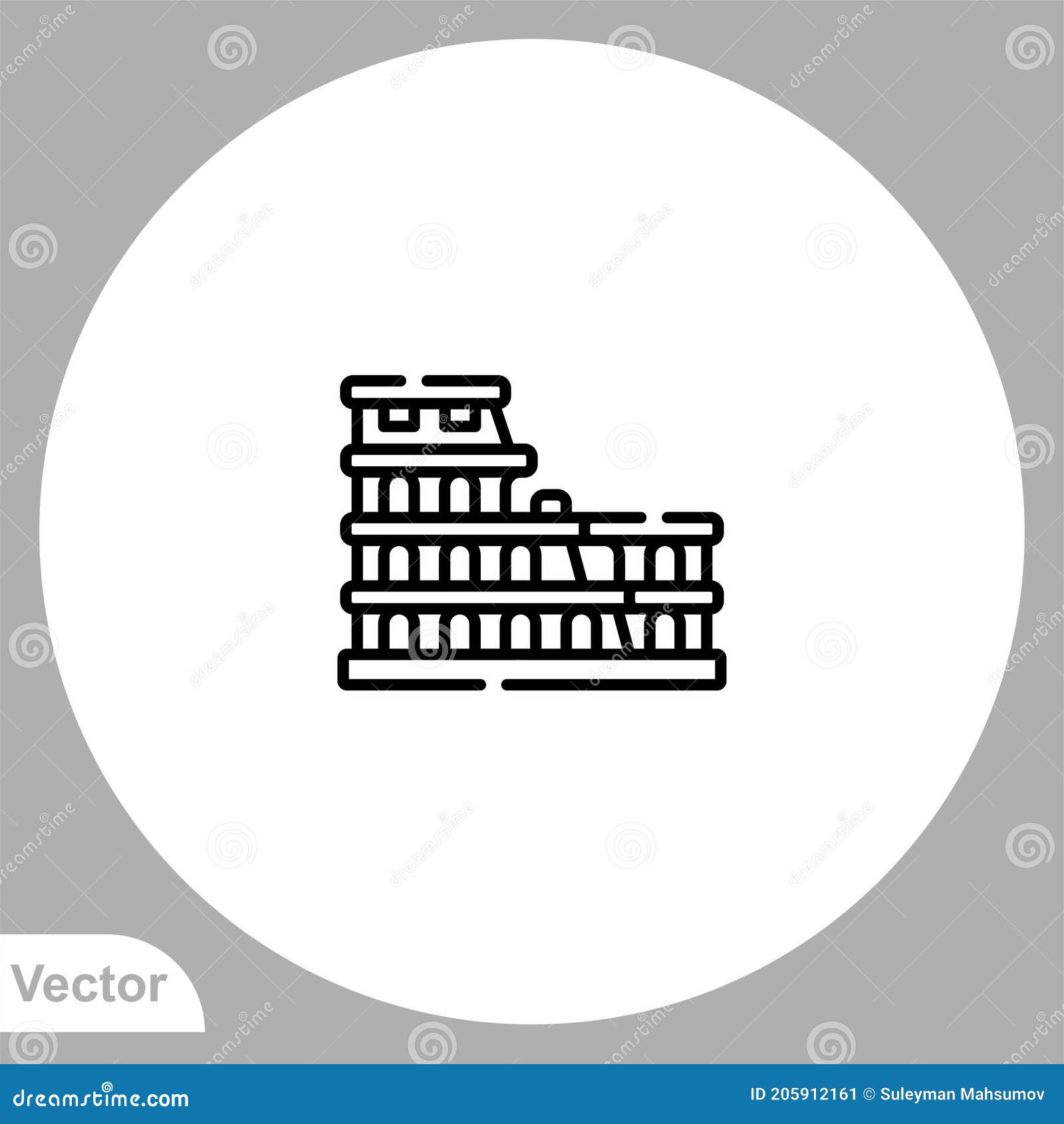 Colosseum Vector Icon Sign Symbol Stock Vector - Illustration of ...