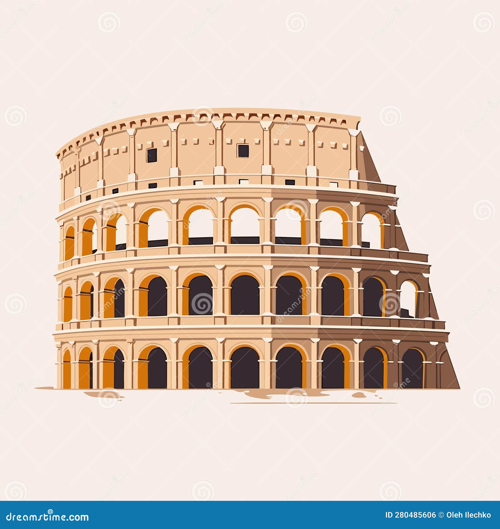 Colosseum Vector Isolated on White Stock Vector - Illustration of ...