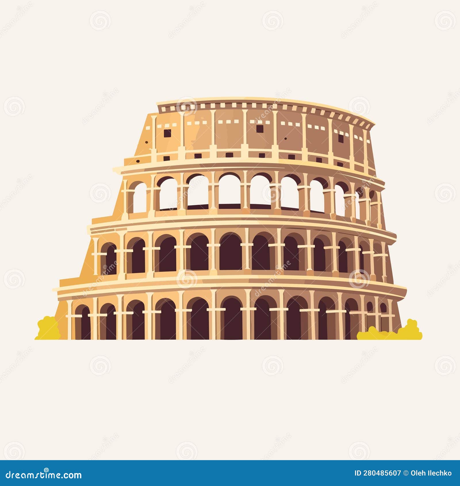 Colosseum Vector Isolated on White Stock Vector - Illustration of ...