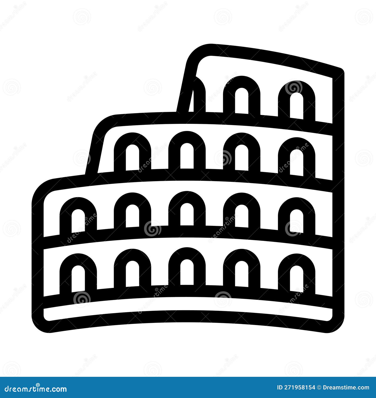 Colosseum Vector Icon Isolated On Transparent Background, Linear ...