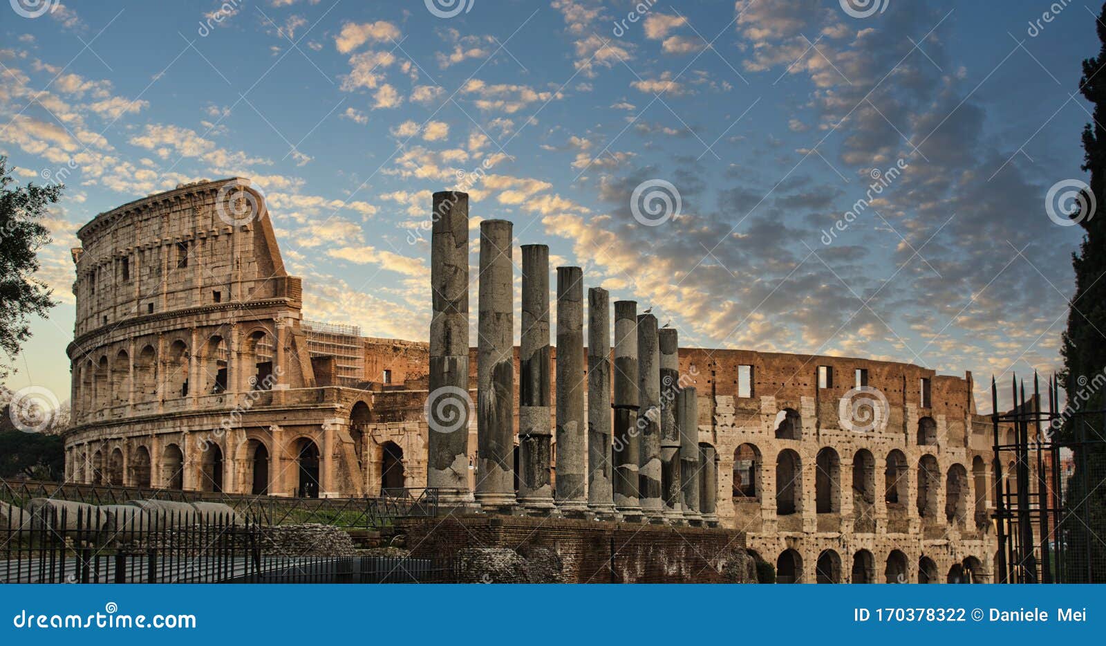 Colosseum View in Rome stock photo. Image of construction - 170378322