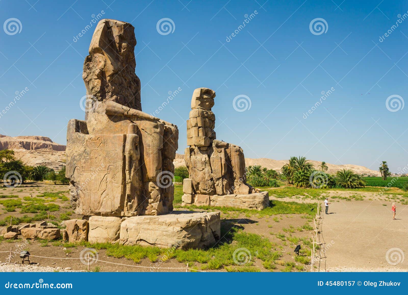 Colossi Di Memnon, Valle Dei Re, Luxor, Egitto Immagine Stock ...