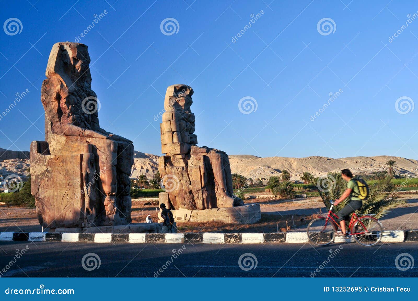 The Colossi of Memnon stock image. Image of bicycle, temple - 13252695