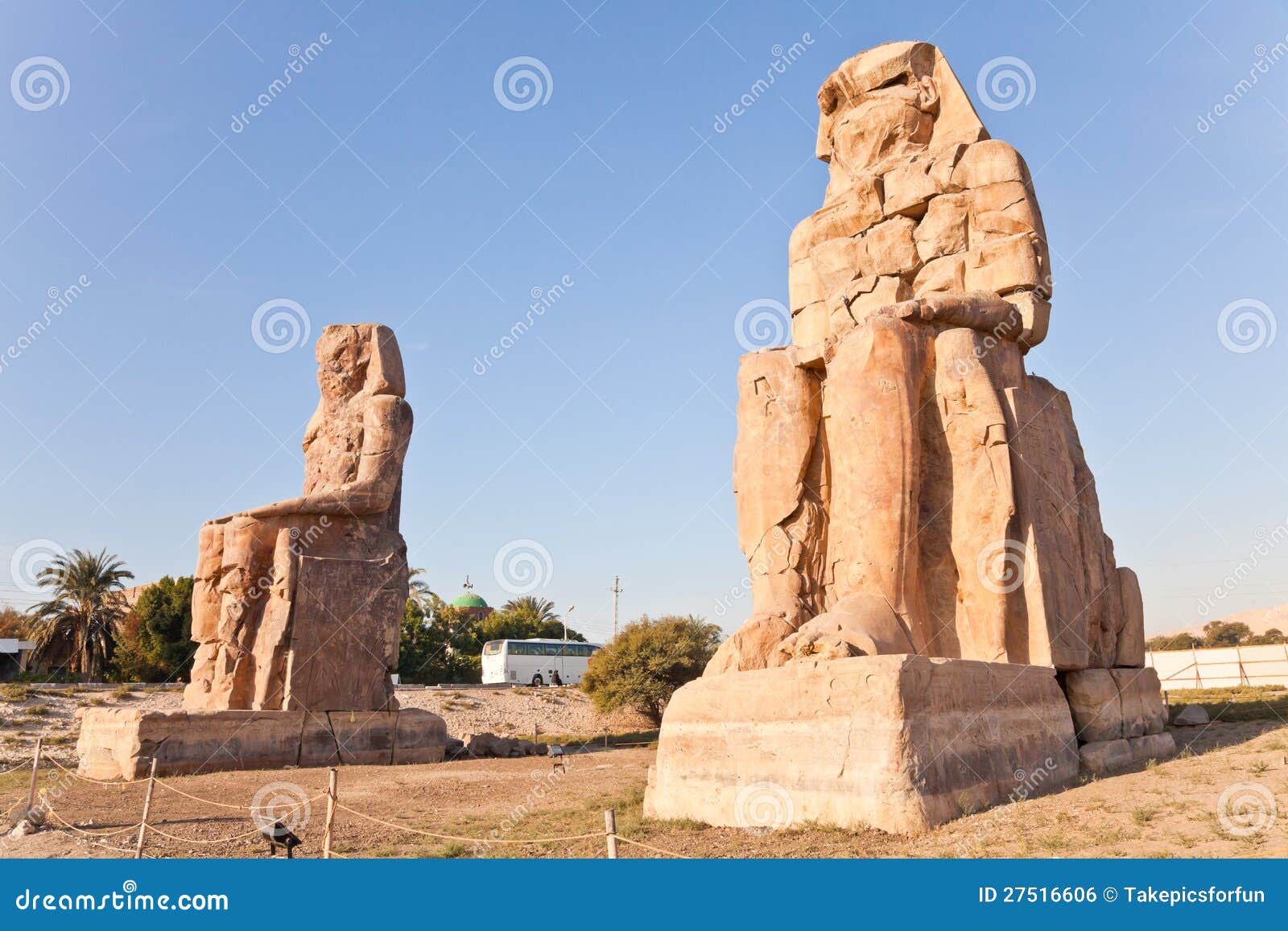 Colossi Of Memnon Are Two Massive Stone Statues Pharaoh Amenhotep III ...