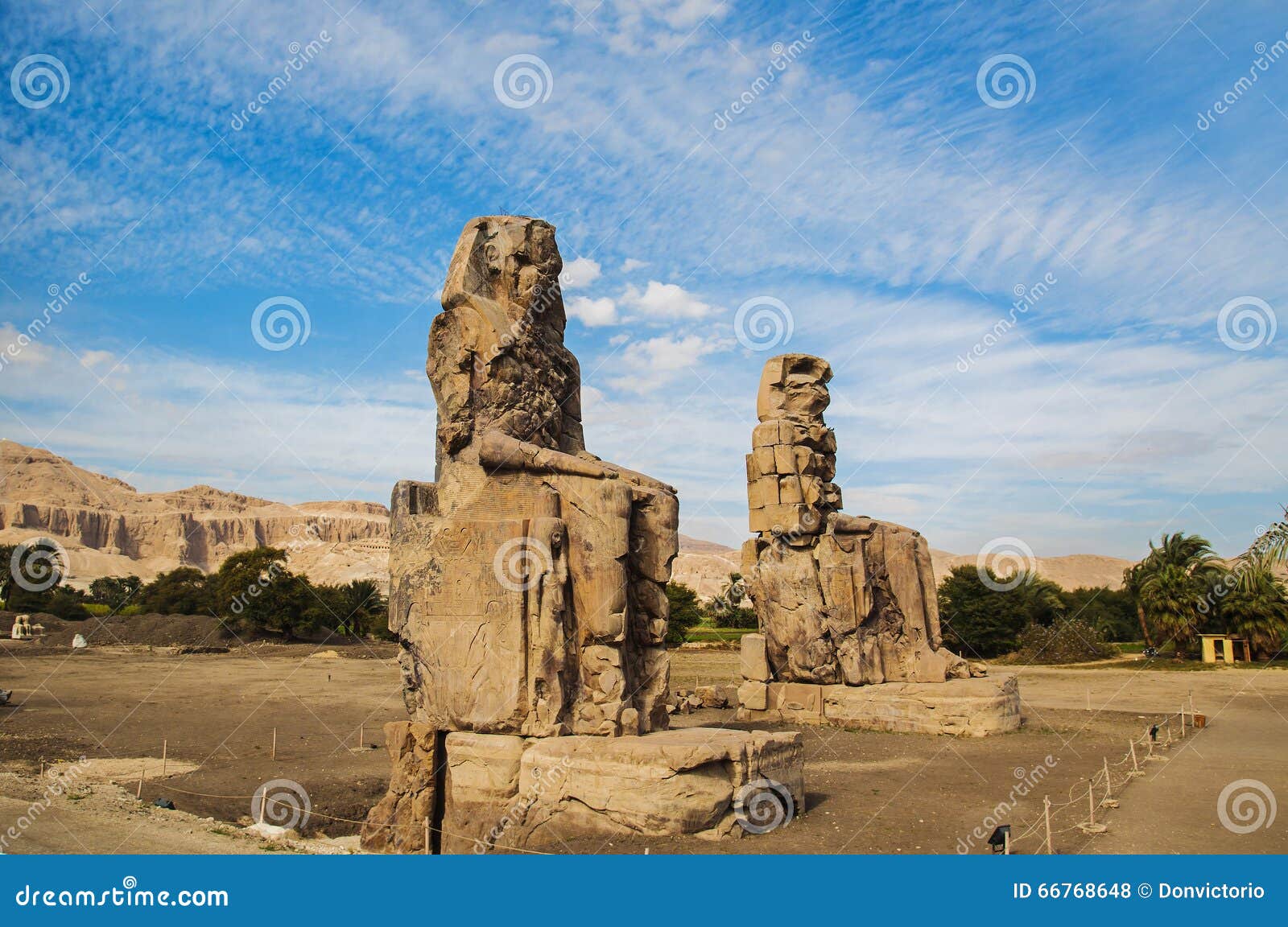 Colossi of Memnon - Ancient Egyptian Monuments Stock Photo - Image of ...