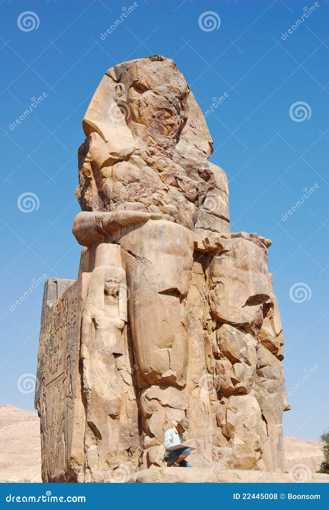 Colossi of Memnon in Egypt editorial stock photo. Image of amenhotep ...