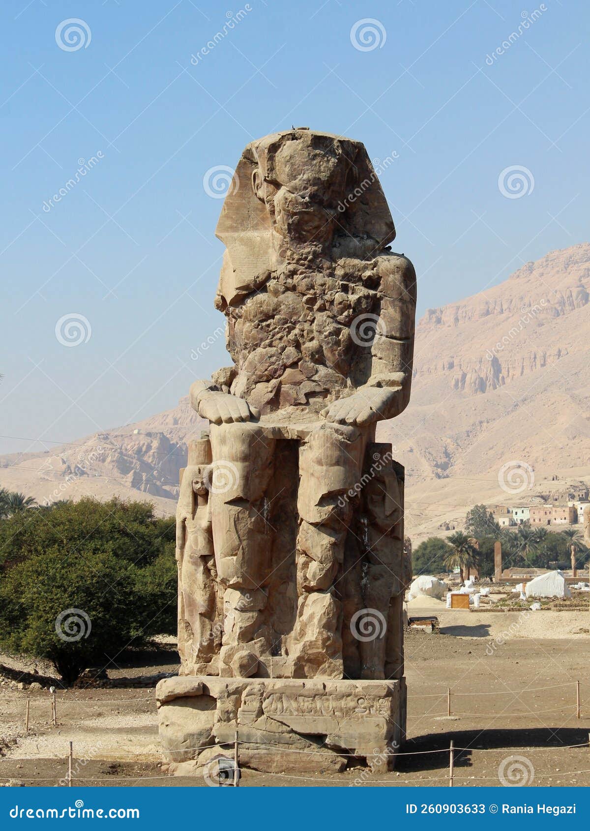 The Colossi of Memnon Massive Statues in Luxor in Egypt Stock Image ...