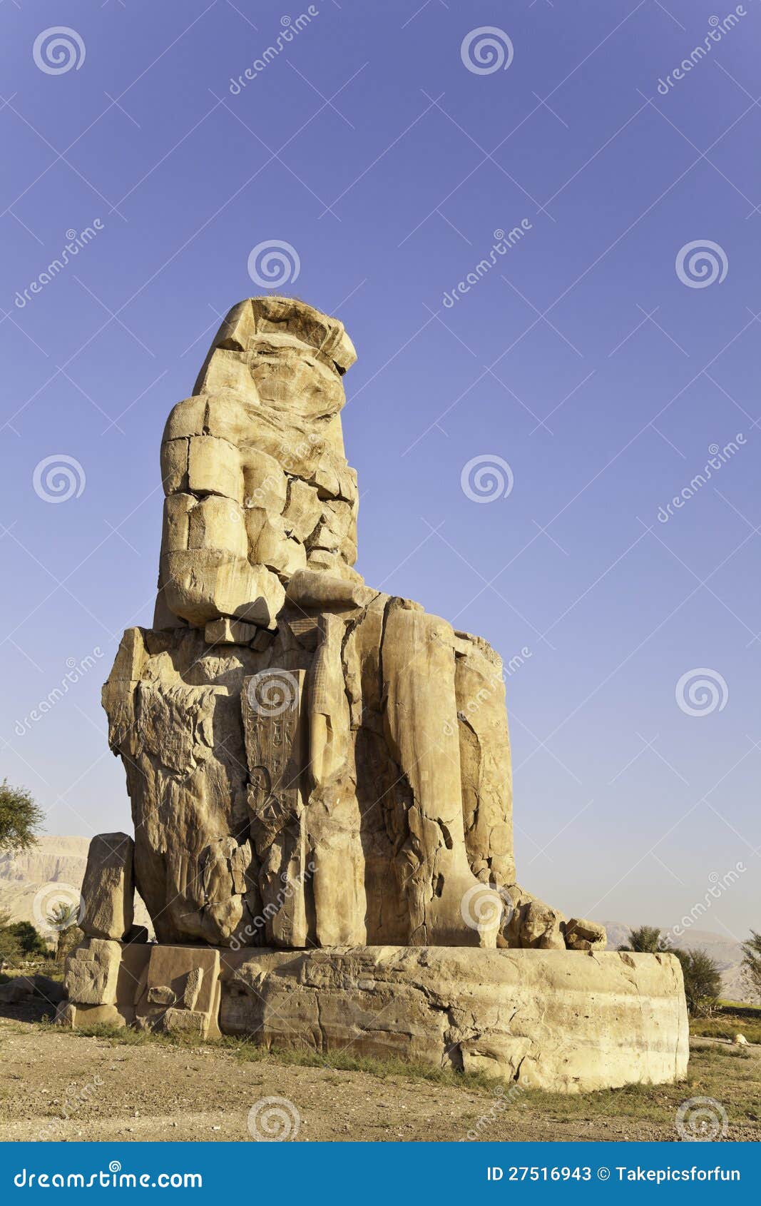 Colossus Of Memnon, Statue Of Pharaoh Amenhotep III, Luxor Royalty-Free ...