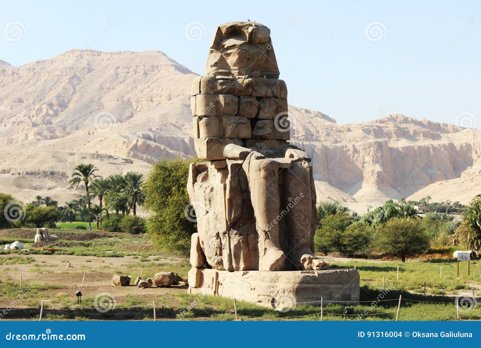 The colossus of Memnon stock photo. Image of background - 91316004