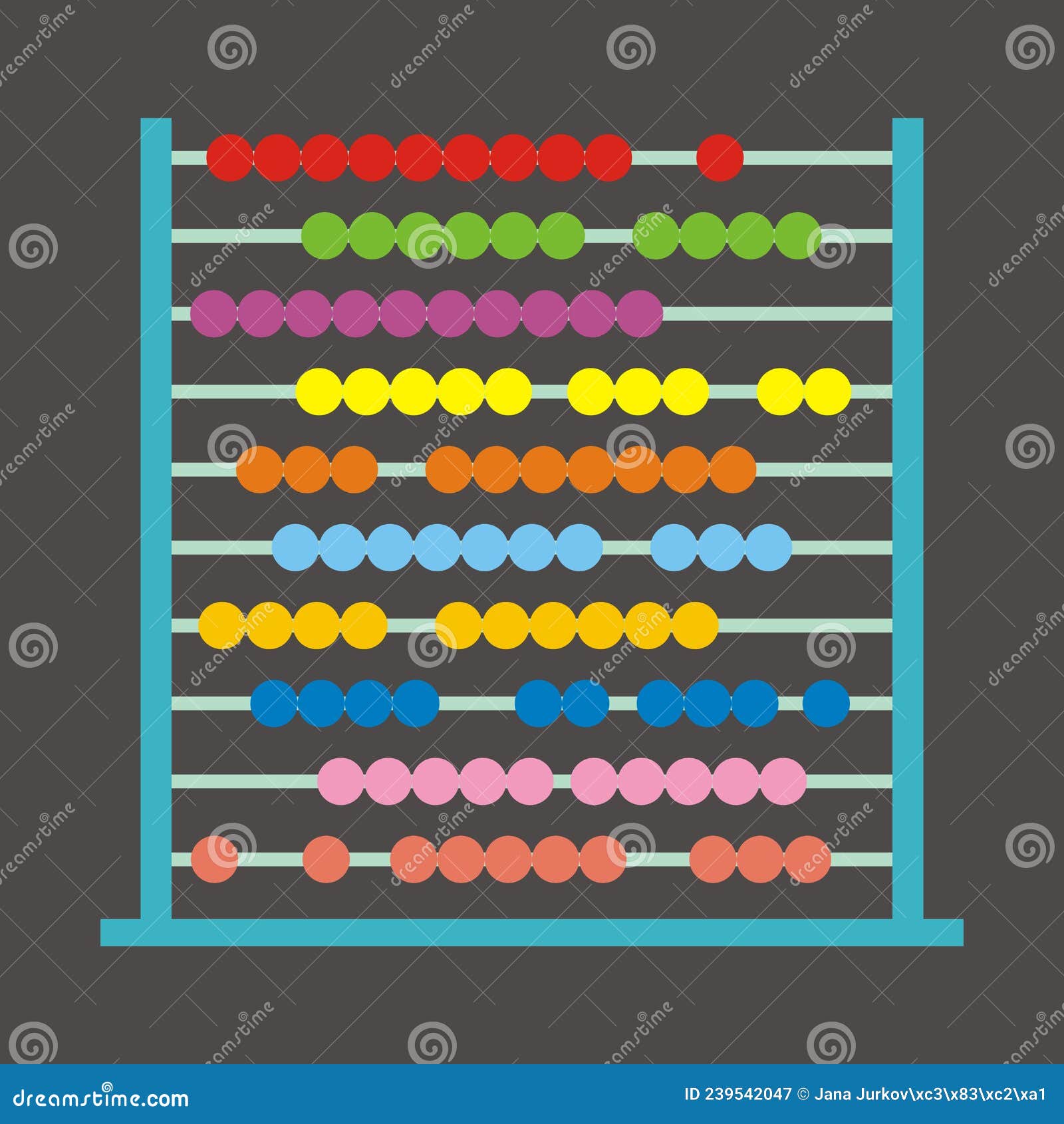 Colour Abacus on Dark Background, Eps. Stock Vector - Illustration of ...