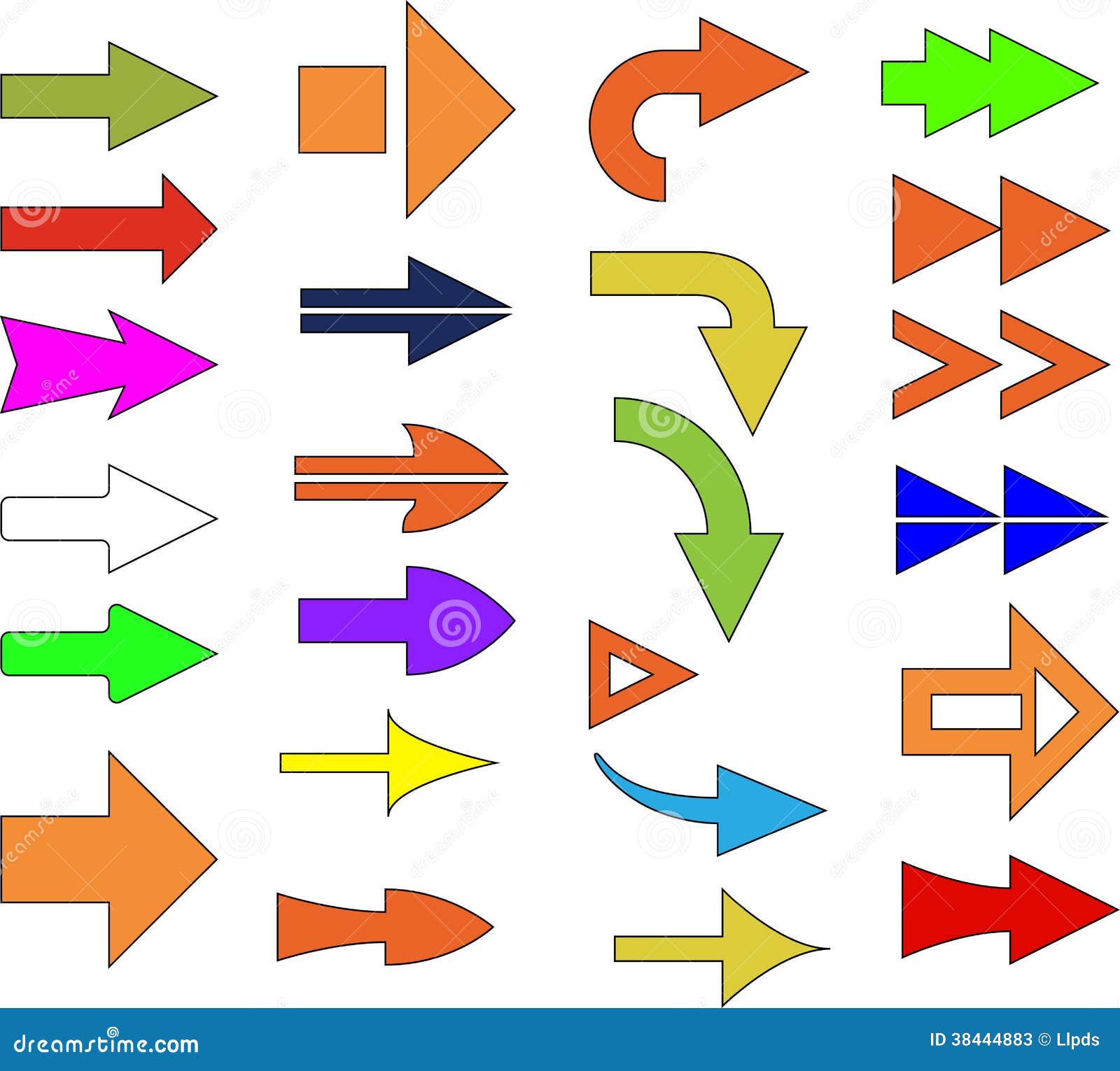 Colour arrows stock vector. Illustration of circular - 38444883