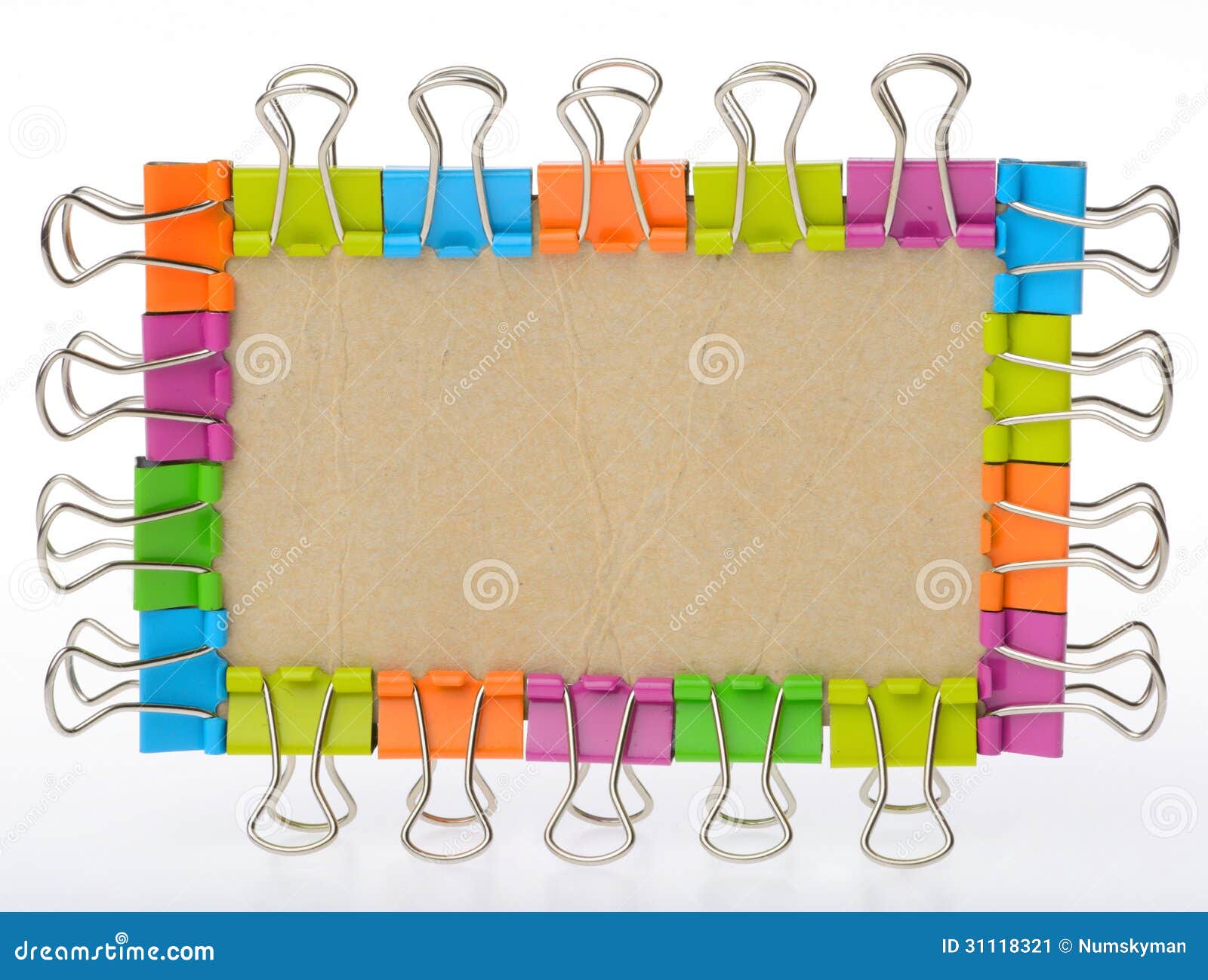 Colour Binder Clips Frame Round Old Paper Royalty-Free Stock ...