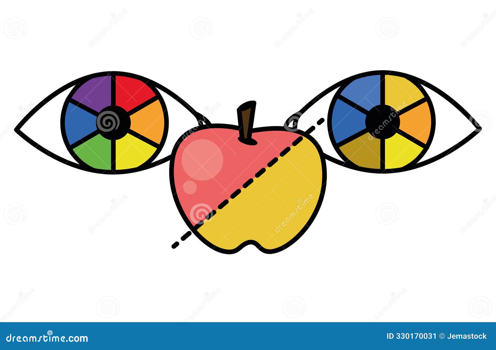 Colour Blindness And Normal Vision Glasses Vector Illustration ...