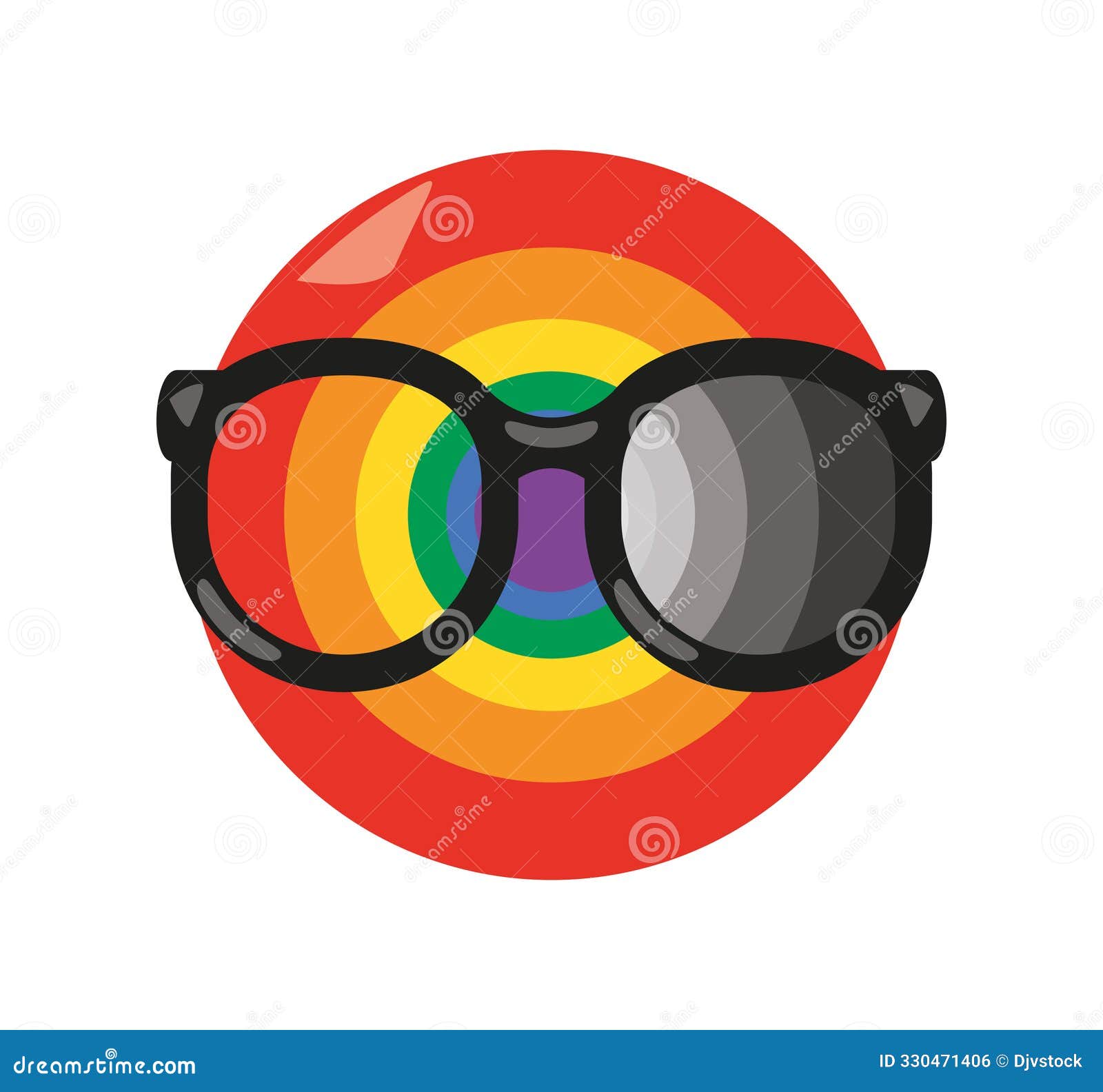 Colour Blindness And Normal Vision Glasses Vector Illustration ...