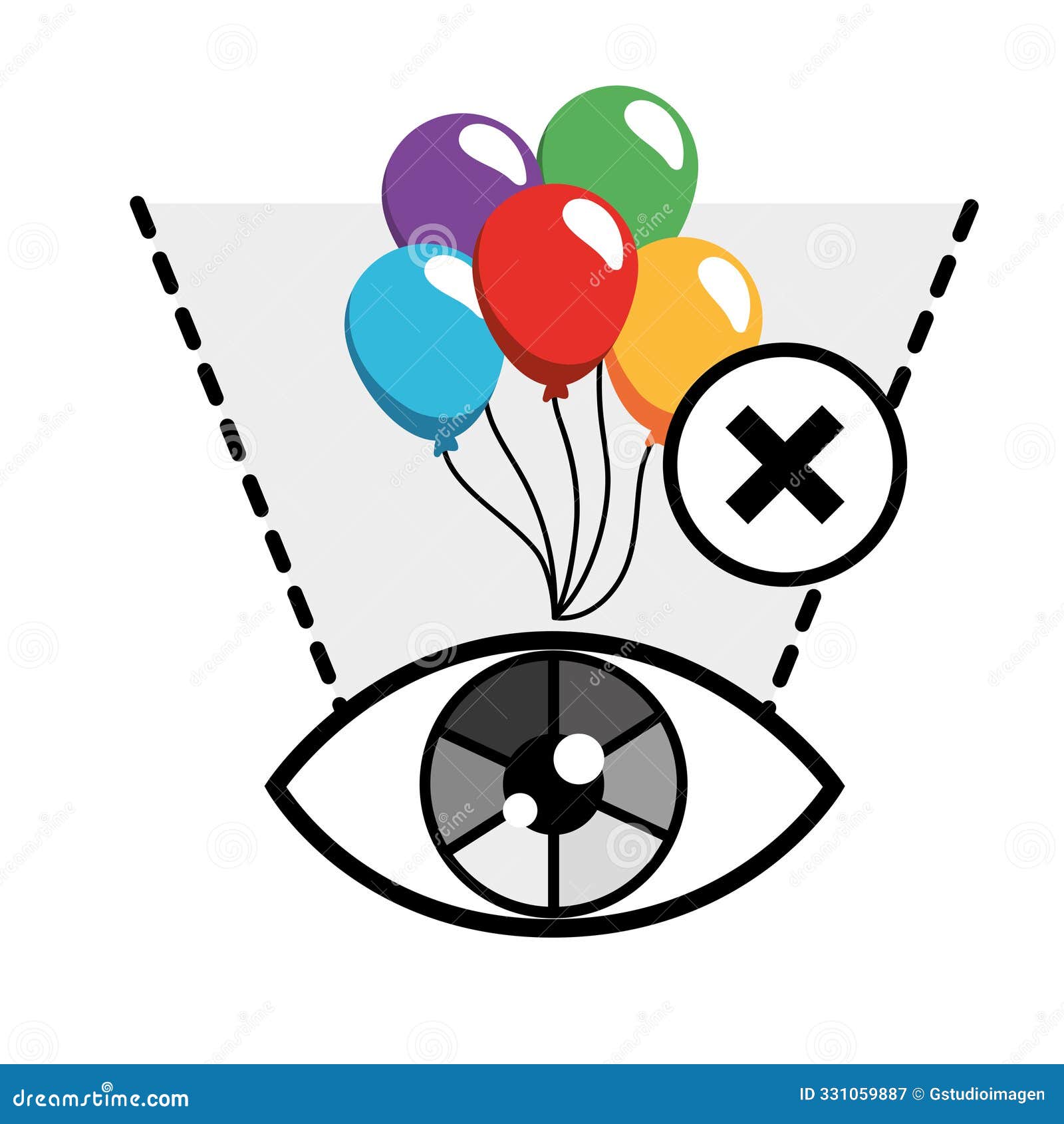 Colour Blindness And Normal Vision Glasses Vector Illustration ...