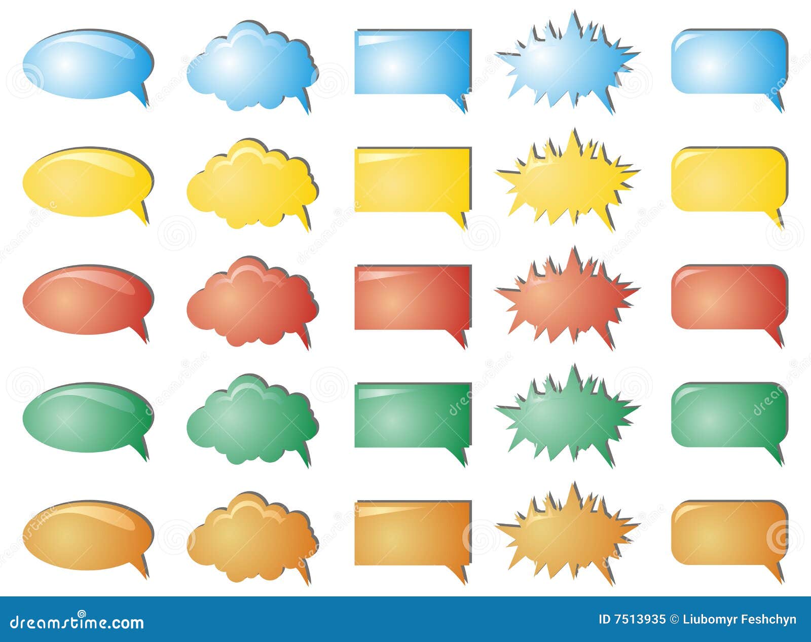 Colour bubbles collection stock vector. Illustration of plus - 7513935