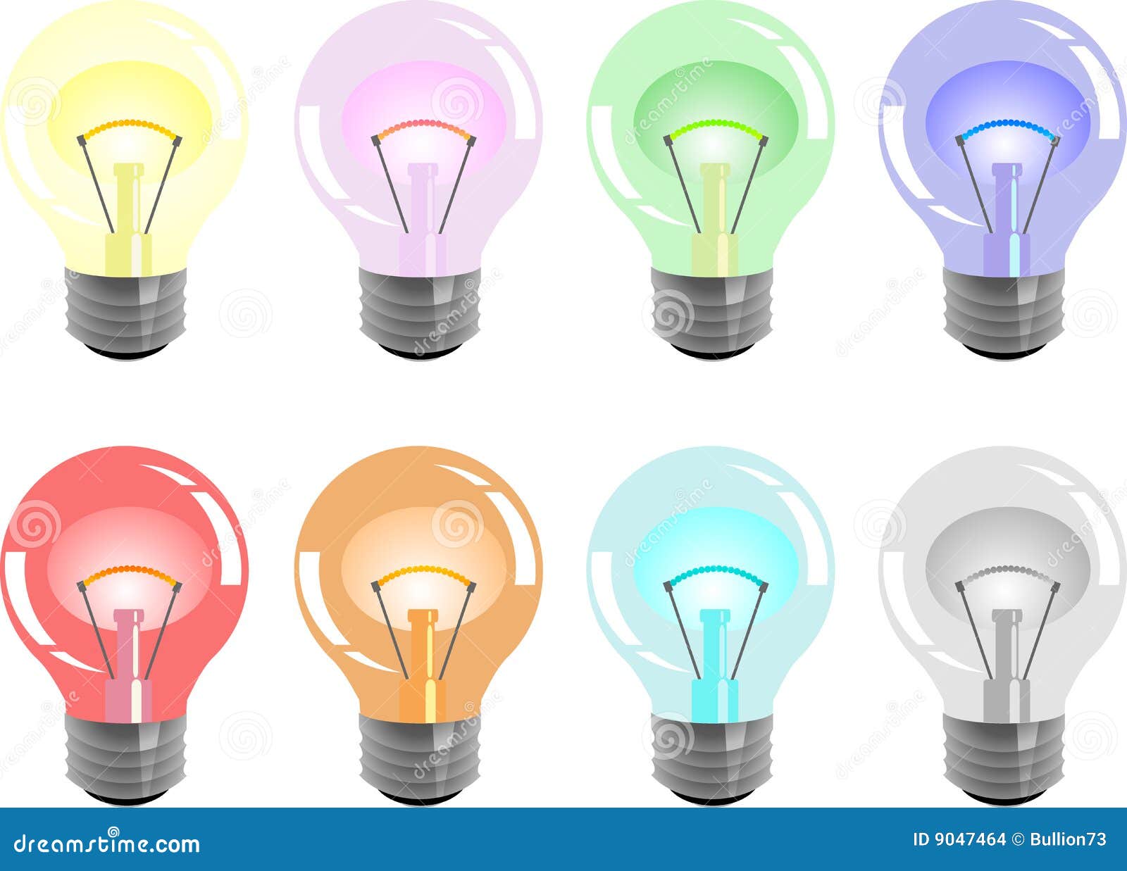Colour bulbs stock vector. Illustration of yellow, bulb - 9047464