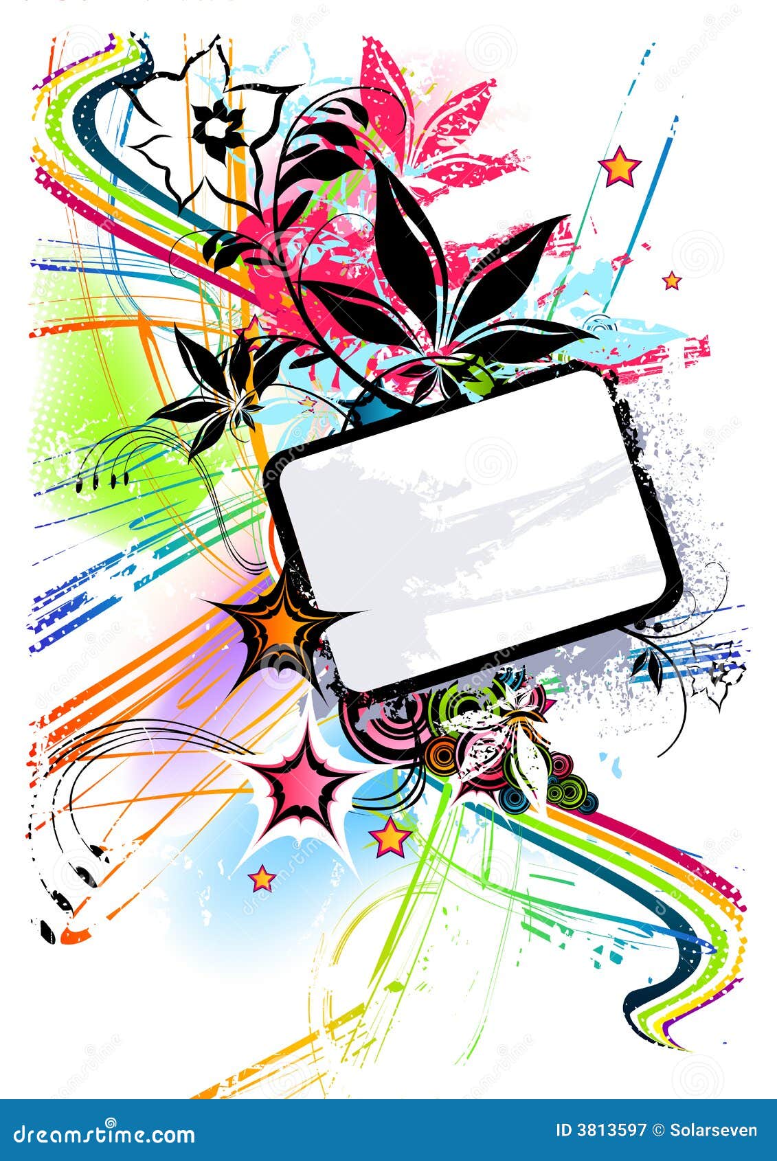 Colour Burst Frame stock illustration. Illustration of grunge - 3813597
