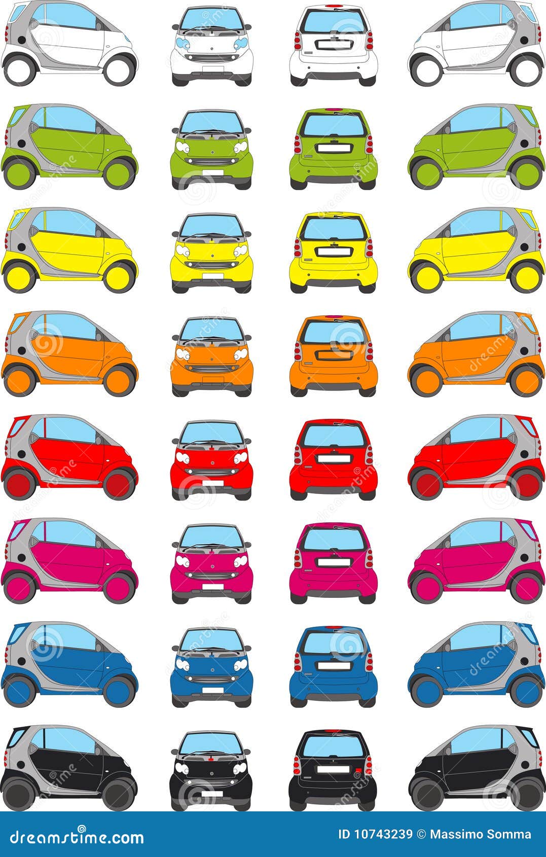 Colour car icons stock vector. Illustration of miniature - 10743239