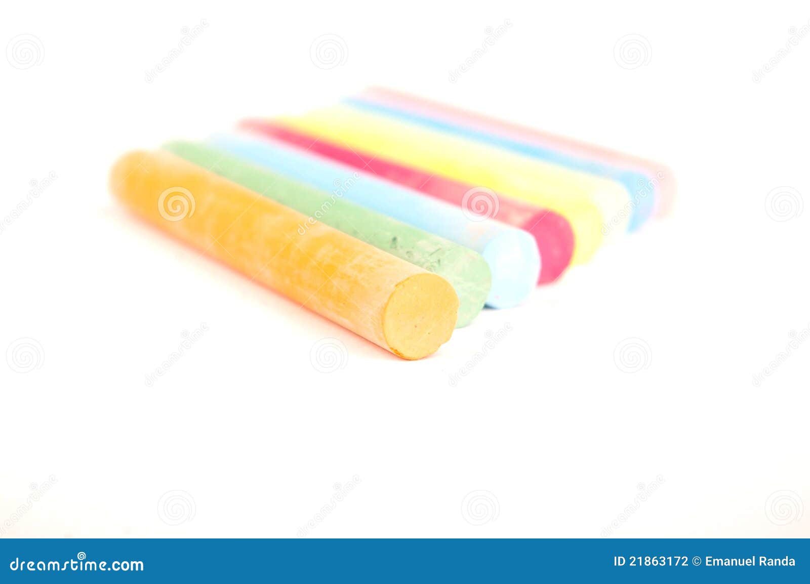 Colour Chalk Isolated on White Stock Photo - Image of education ...