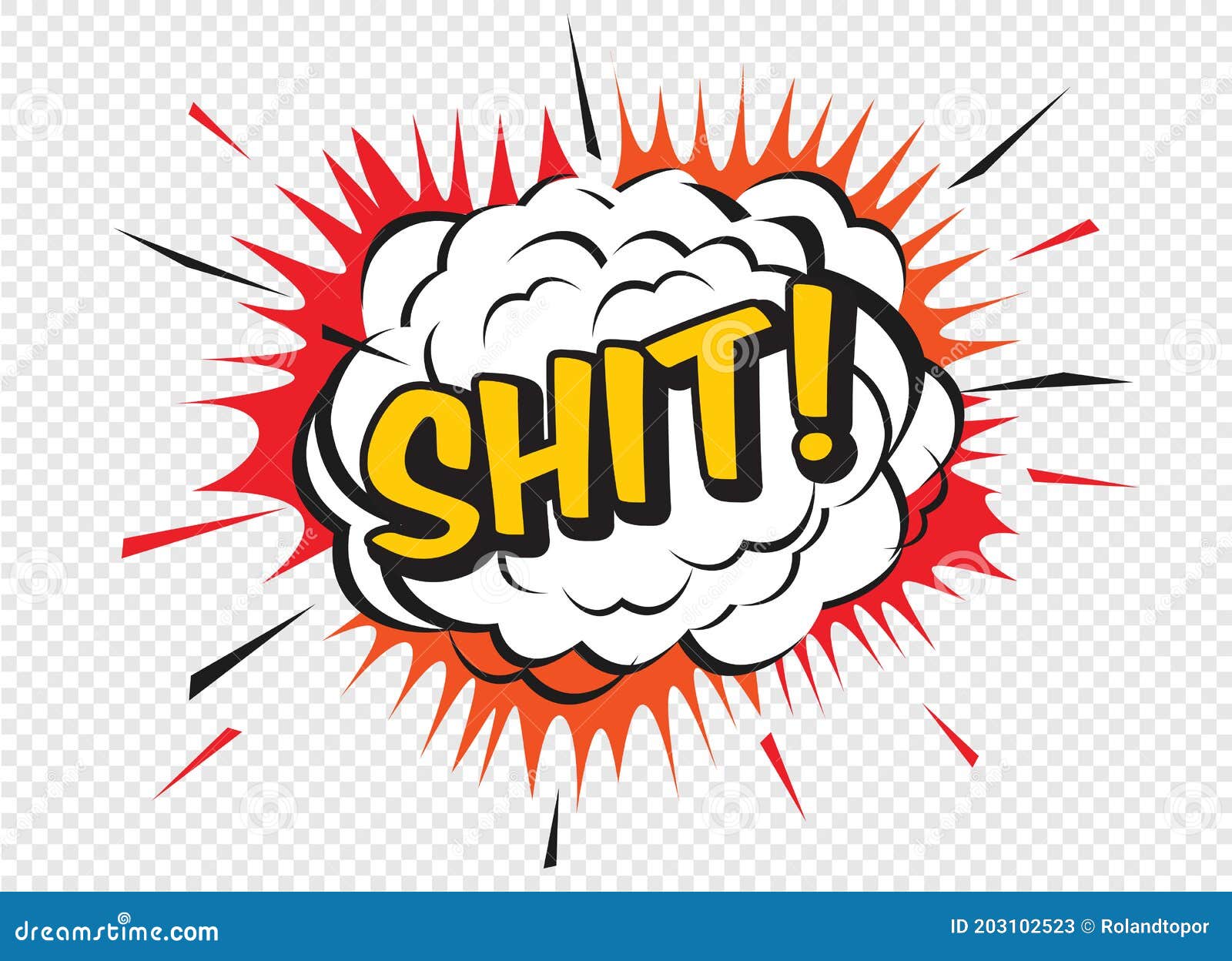 Colour Comic Speech Bubble and Text Shit. Vector Illustration Stock ...