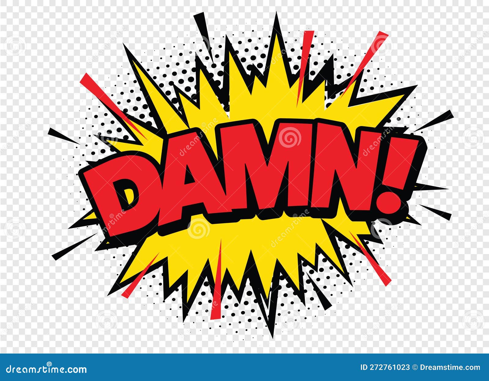 Colour Comic Speech Bubble Damn. Vector Illustration Stock Vector ...