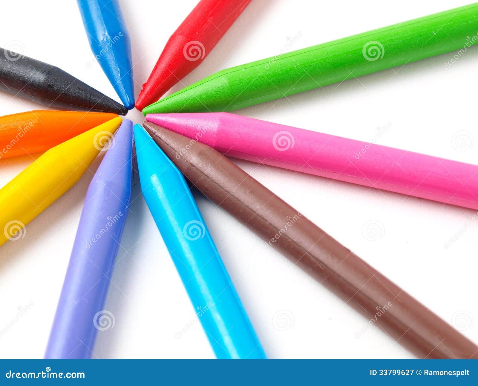 Colour Crayons Isolated on White Stock Image - Image of education ...