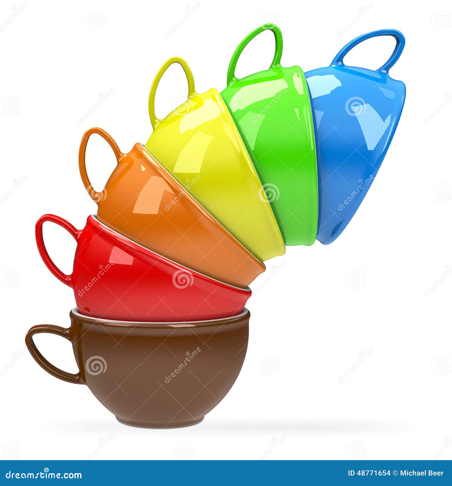 The colour cups stock illustration. Illustration of cappuccino - 48771654