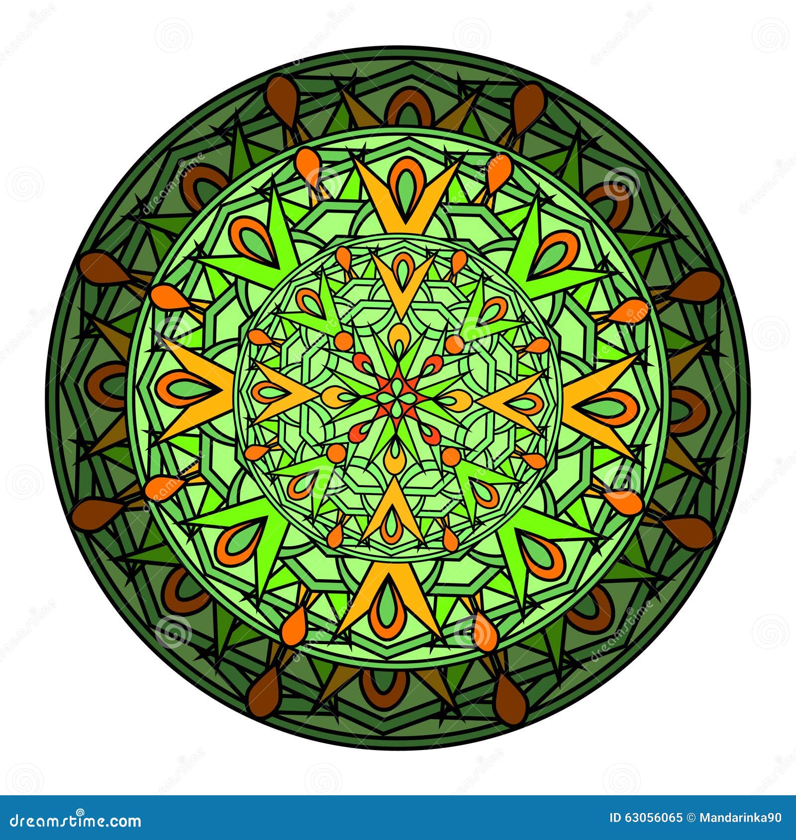 Colour Decorative Design Element with a Circular Pattern. Mandala Stock ...