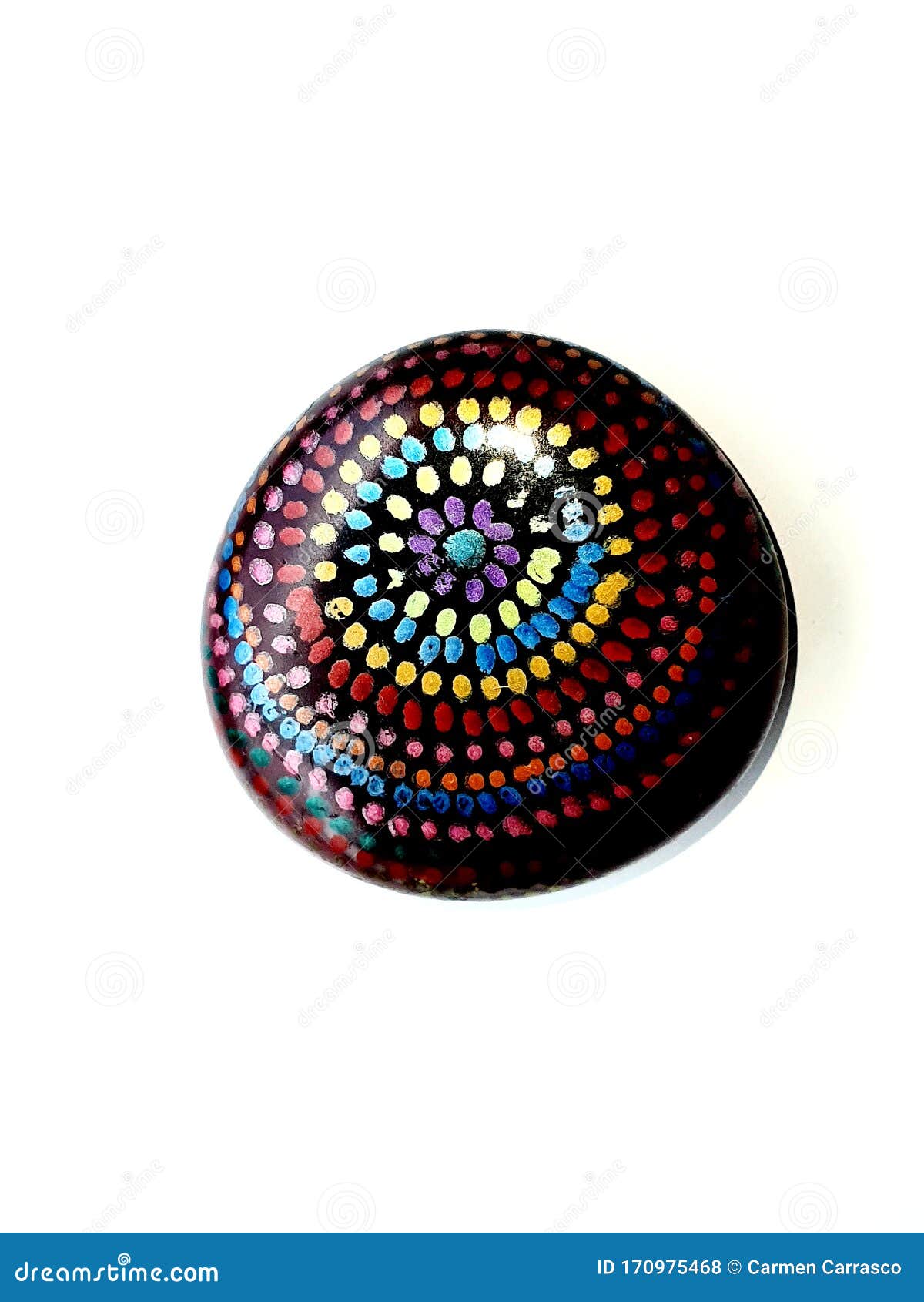 Colour Dotted Stone on White Background Stock Photo - Image of ...