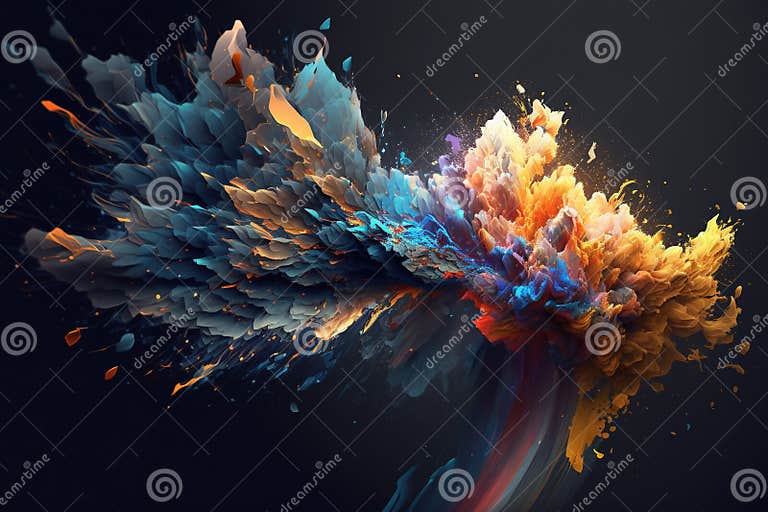 Colour Explosion in a Dark Space. Spatial Sequence Synesthesia Concept ...